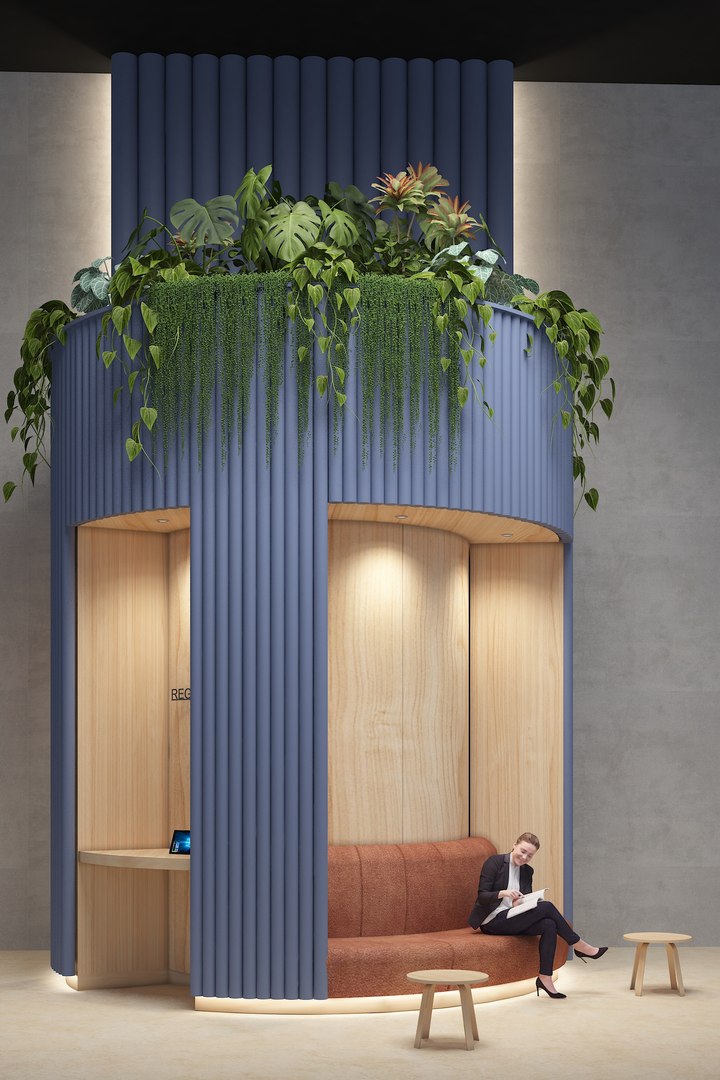 3D model Modern waiting and resting area design plant pile climbing ...