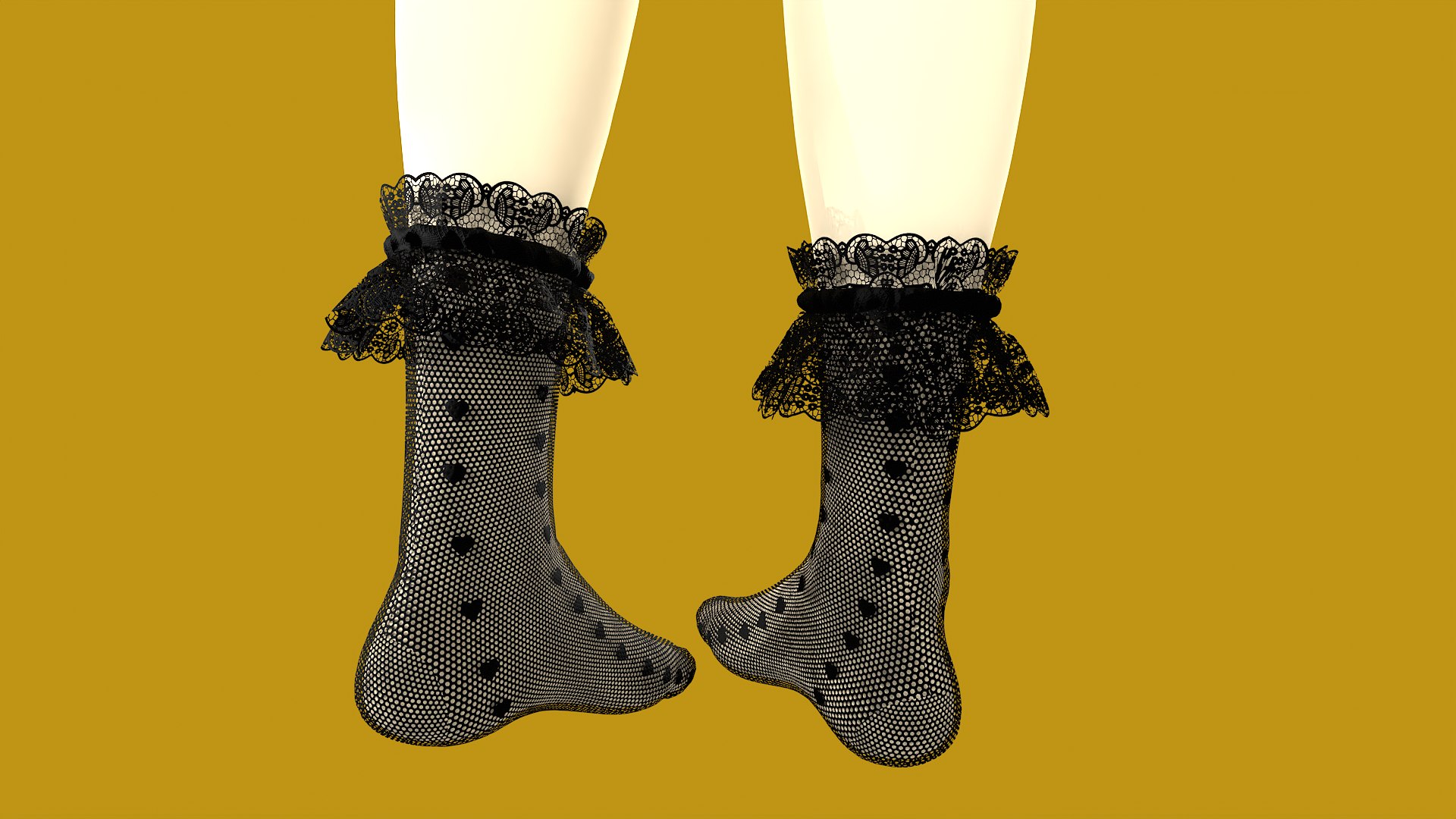 Free Free Halloween Gift Black And White Lace Sock Model - TurboSquid ...