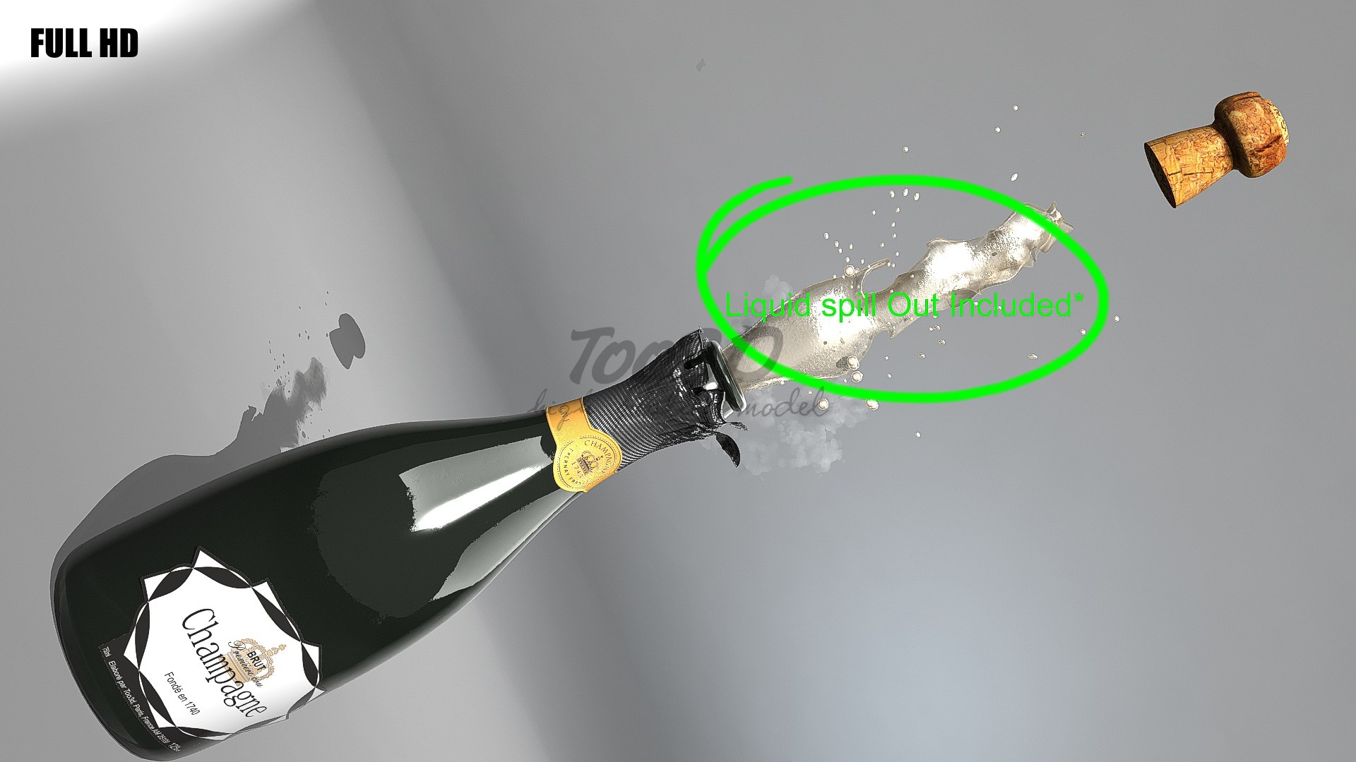 3d Champagne Bottle