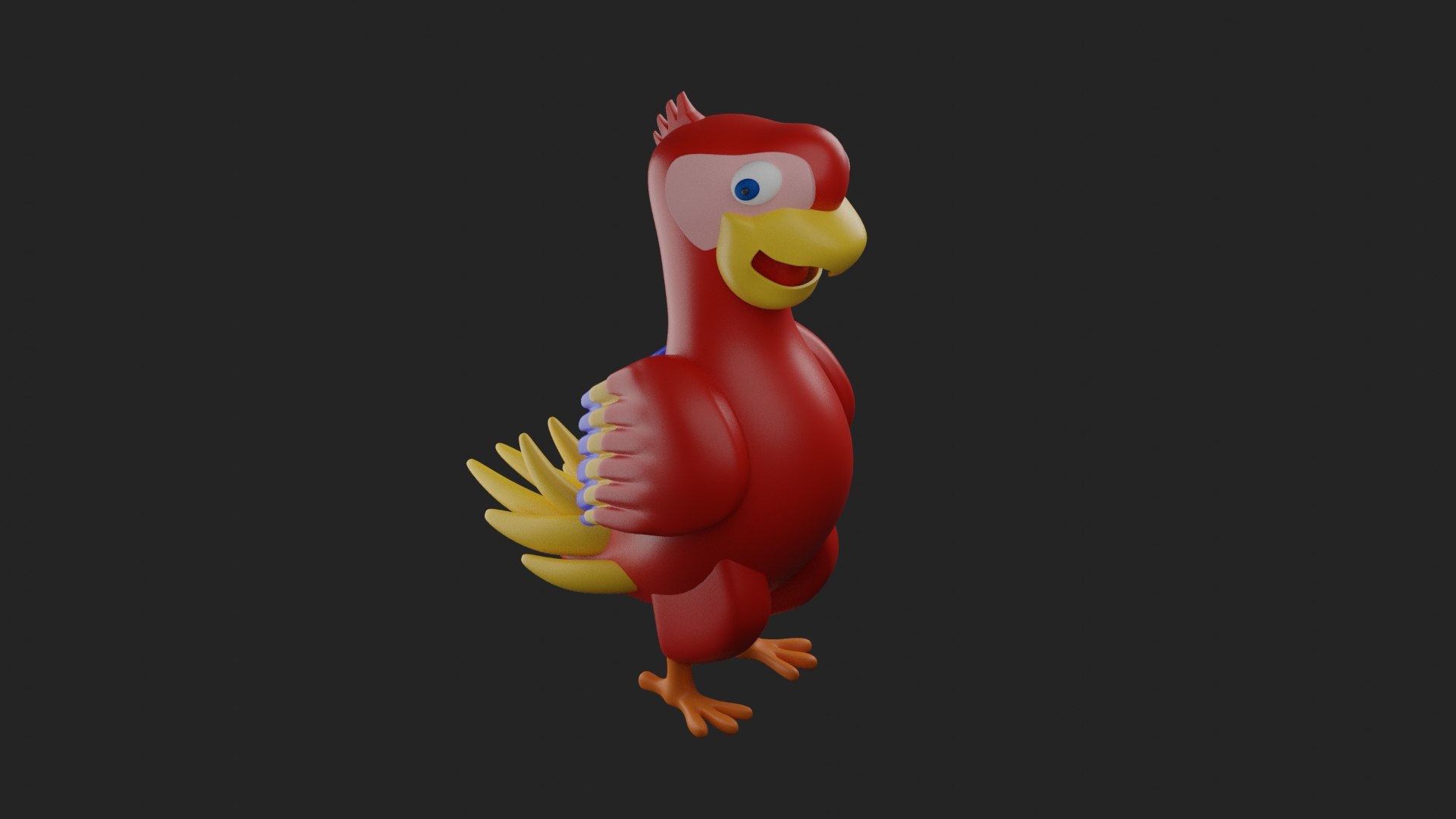 3D Red Parrot Bird - TurboSquid 2057388