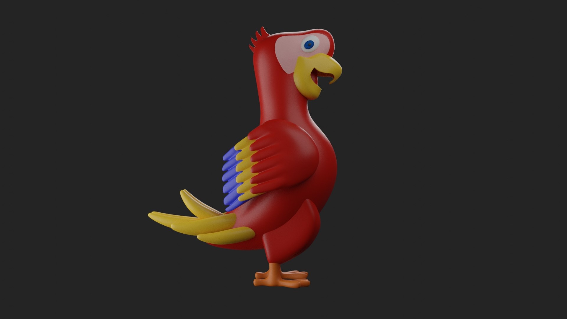3D Red Parrot Bird - TurboSquid 2057388