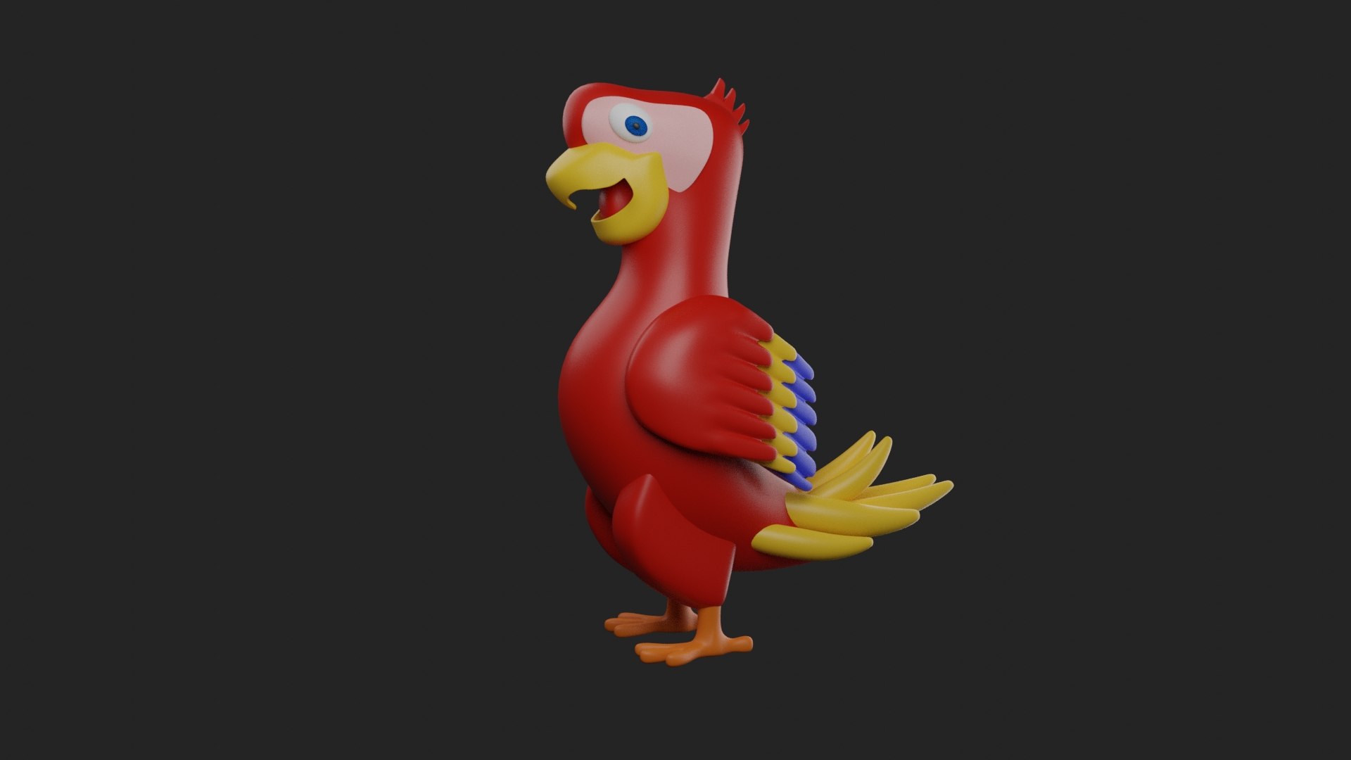3D Red Parrot Bird - TurboSquid 2057388