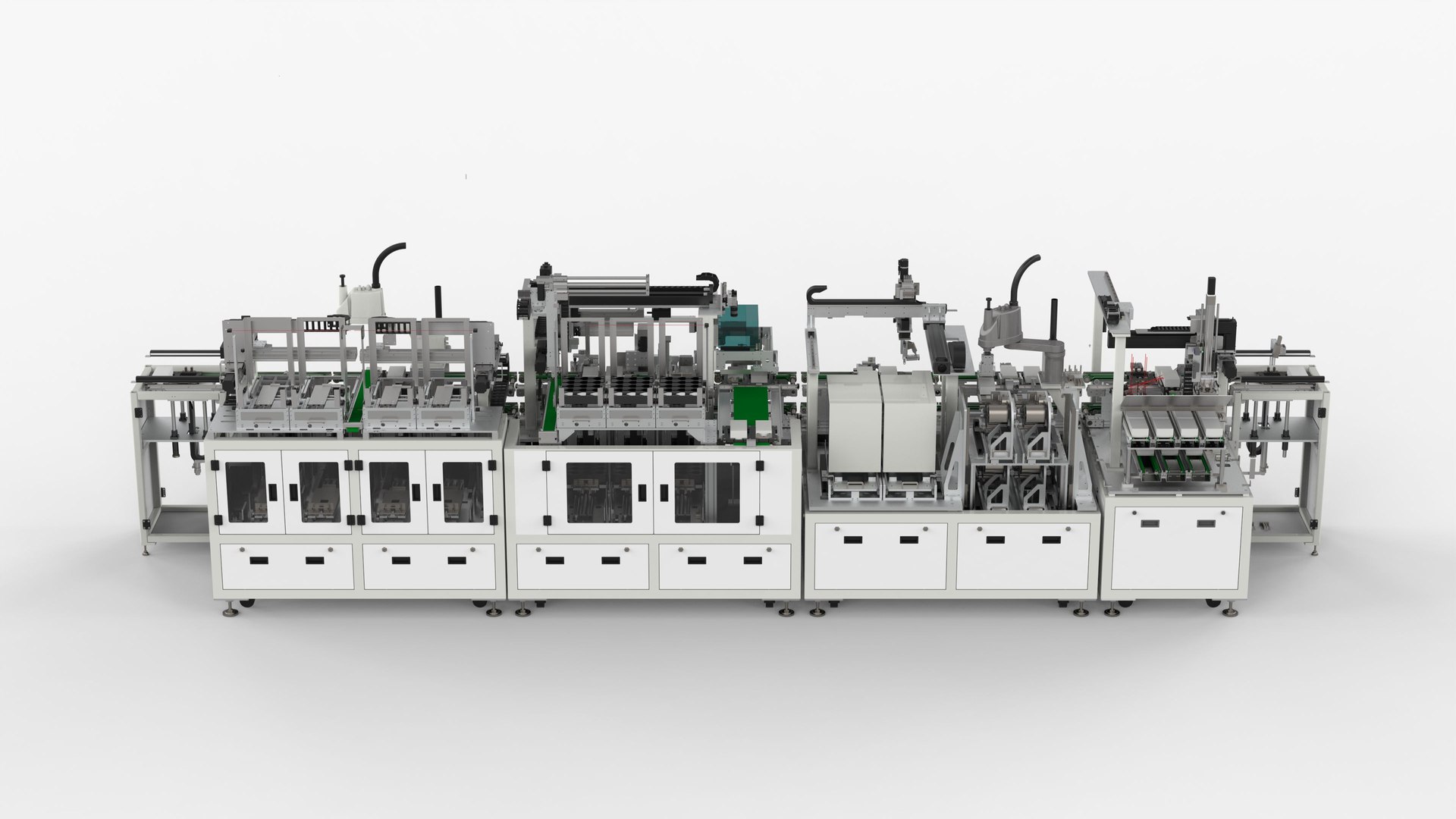 Automatic Mobile Phone Box Labeling And Assembly Earphone Machine 3D ...