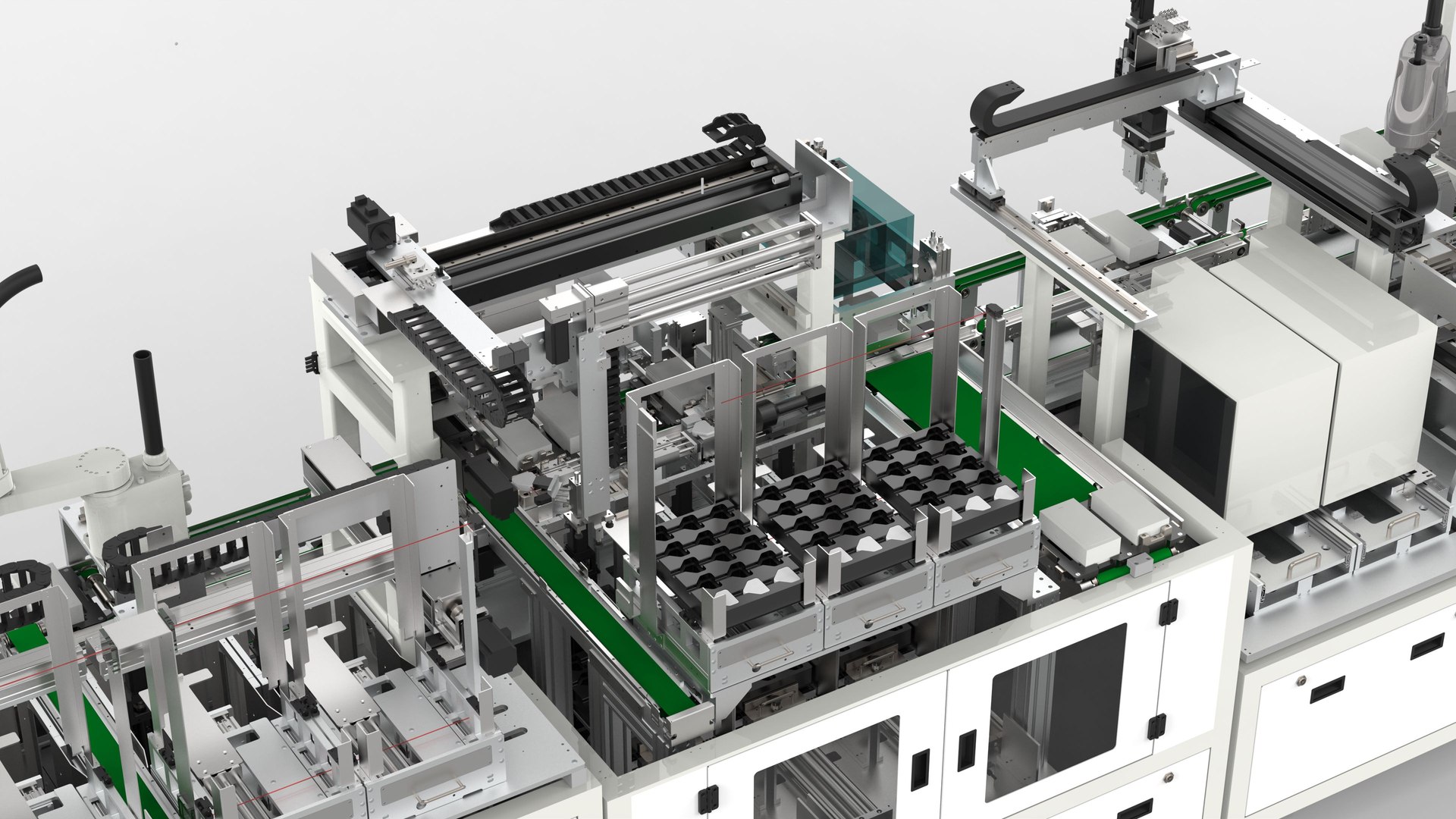 Automatic Mobile Phone Box Labeling And Assembly Earphone Machine 3D ...