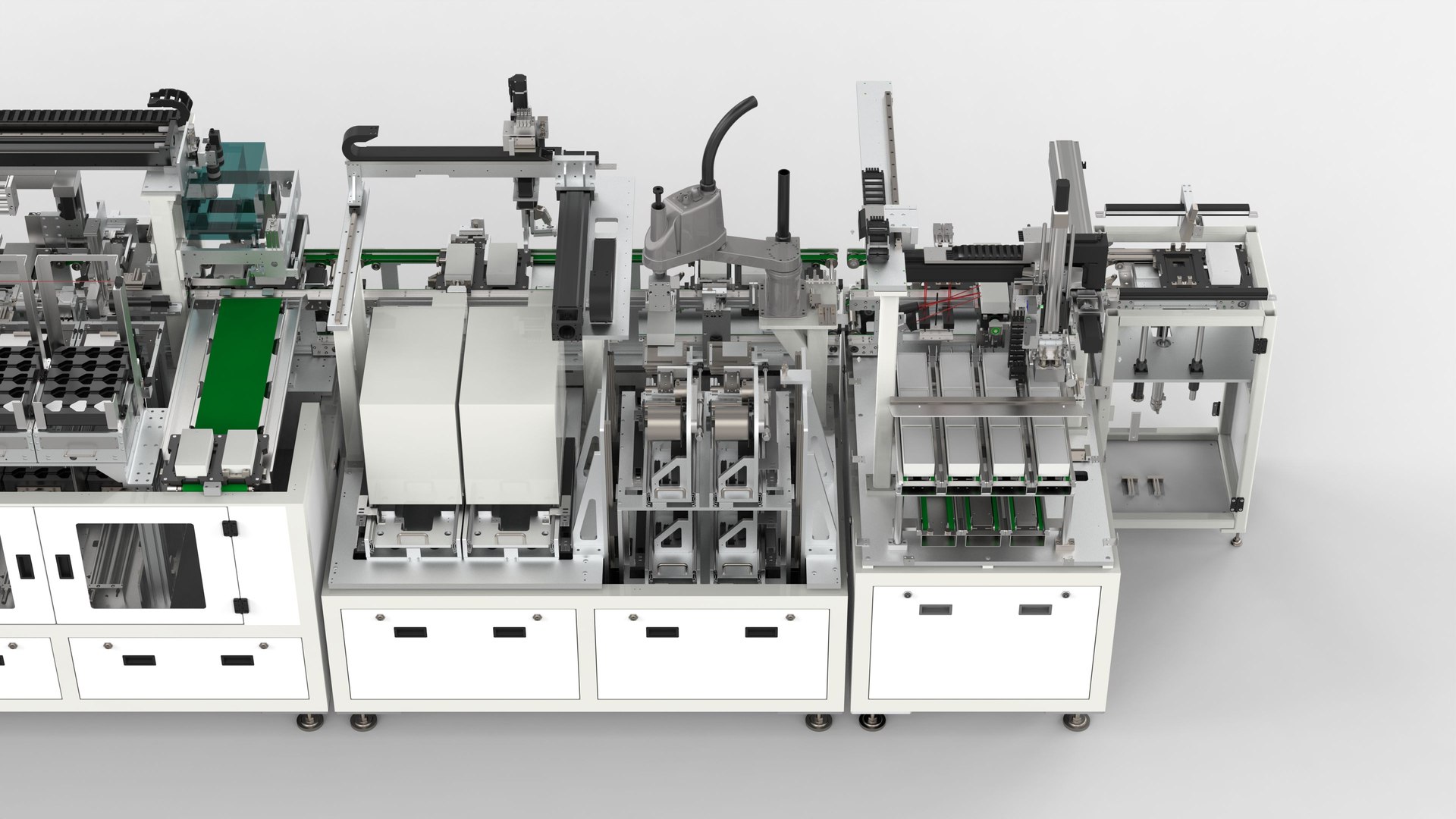 Automatic Mobile Phone Box Labeling And Assembly Earphone Machine 3D ...