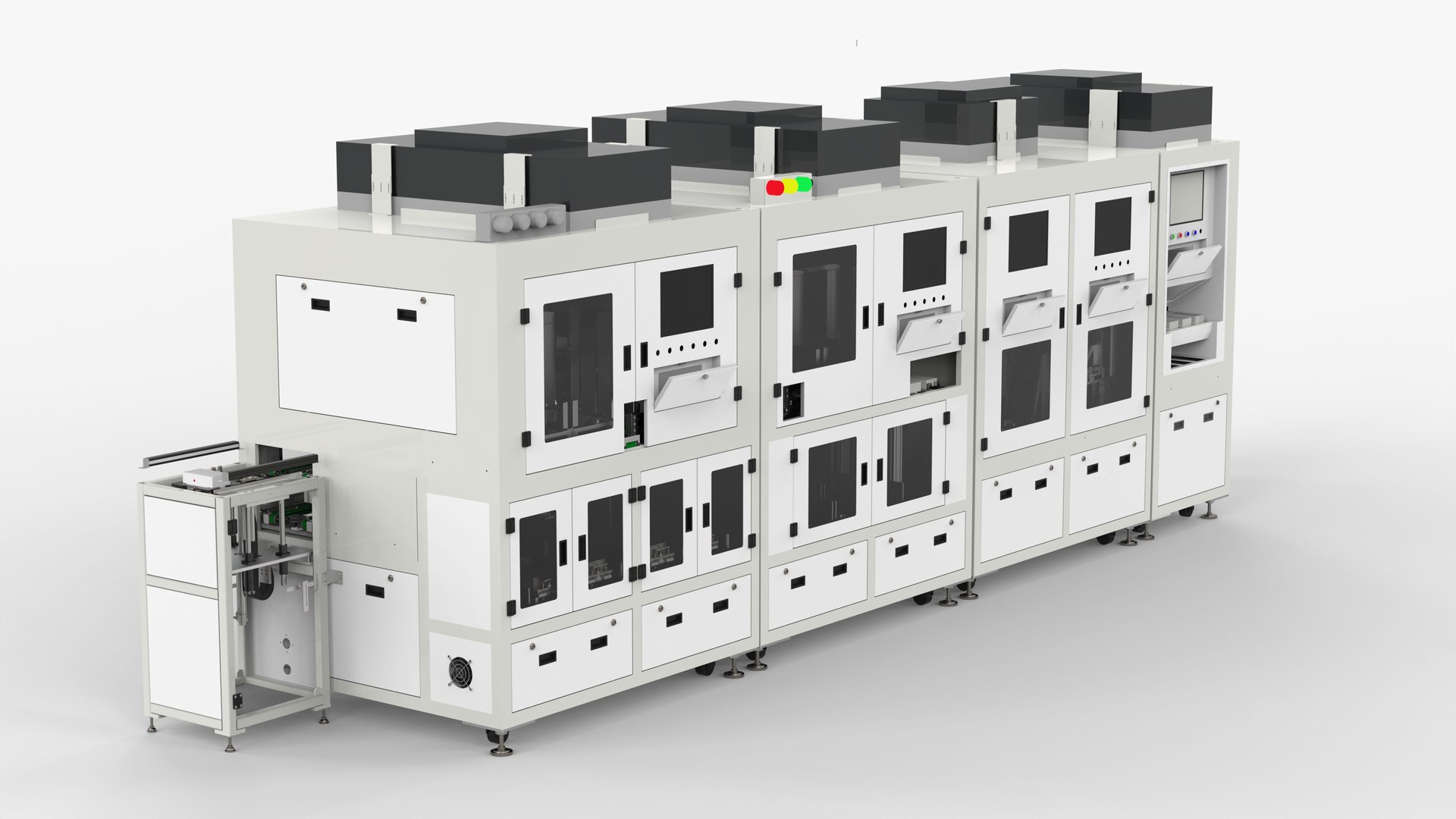 Automatic Mobile Phone Box Labeling And Assembly Earphone Machine 3D ...