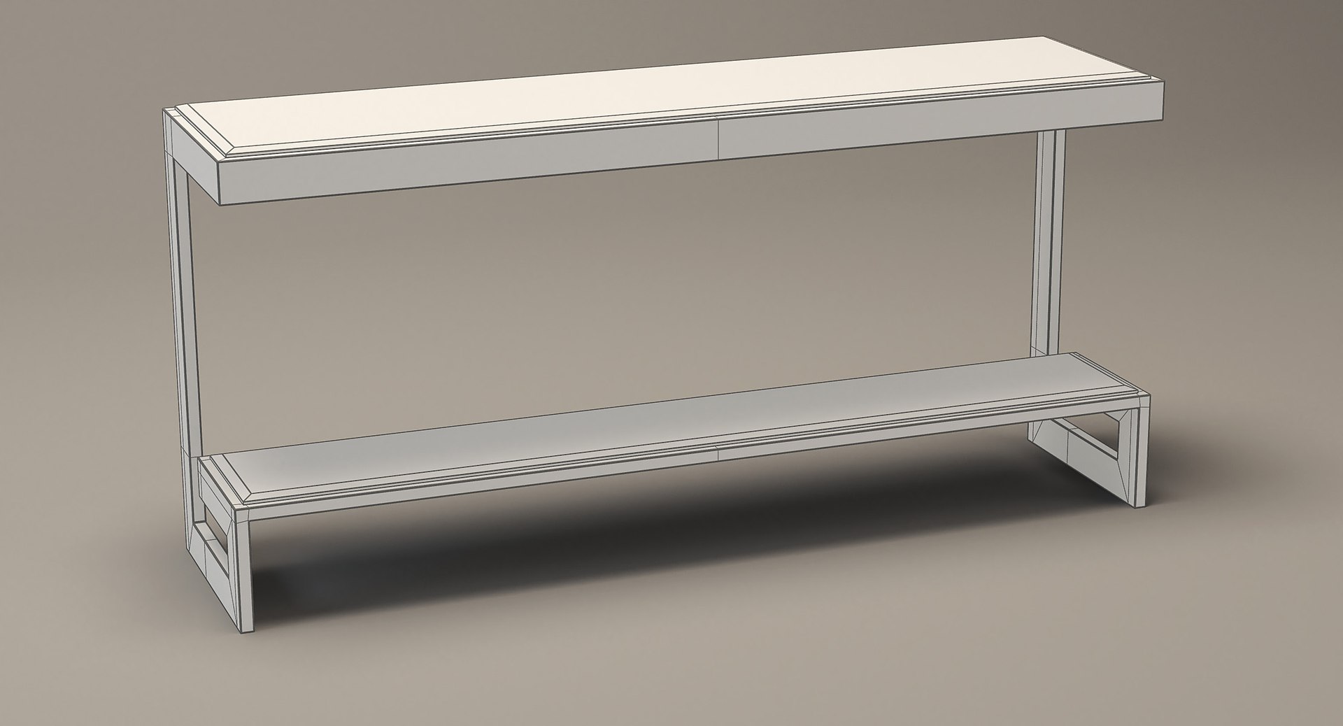 3D Rectangle Console Table Metal Model - TurboSquid 1393663