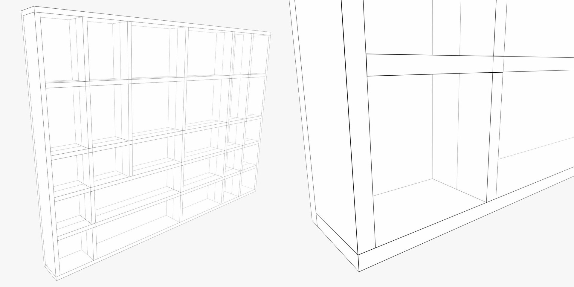 3D Model Wall Mounted Wooden Showcase 2 - TurboSquid 2228244