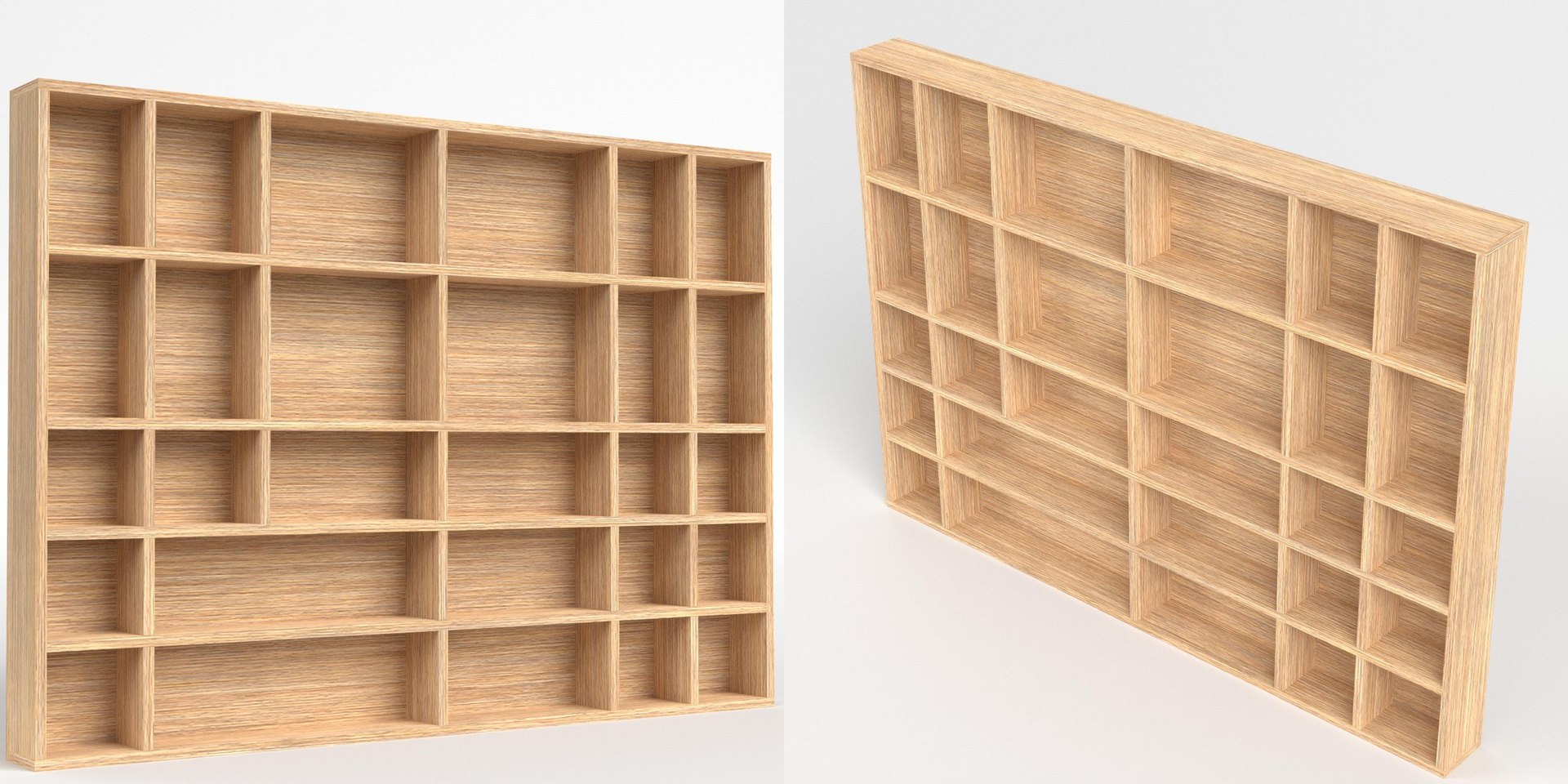 3D Model Wall Mounted Wooden Showcase 2 - TurboSquid 2228244