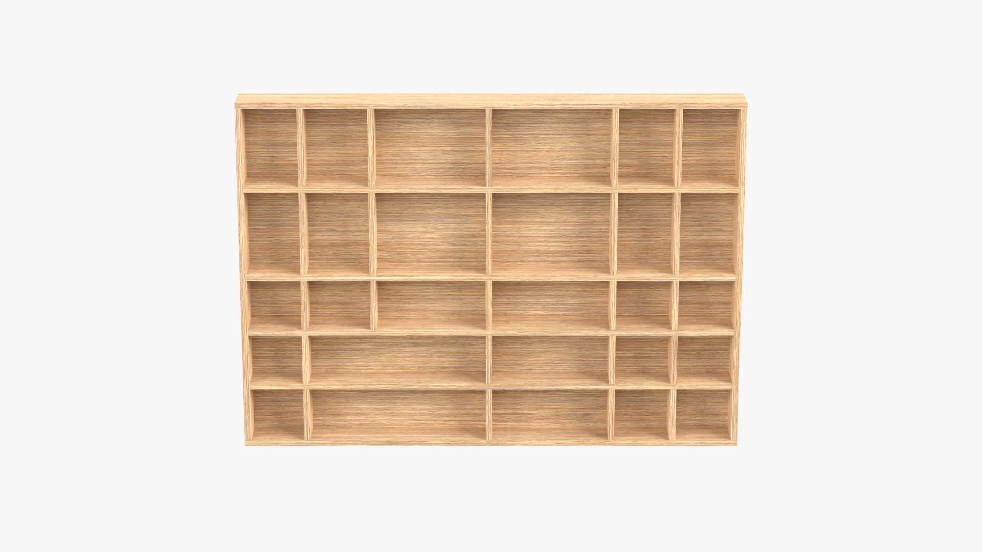 3D Model Wall Mounted Wooden Showcase 2 - TurboSquid 2228244