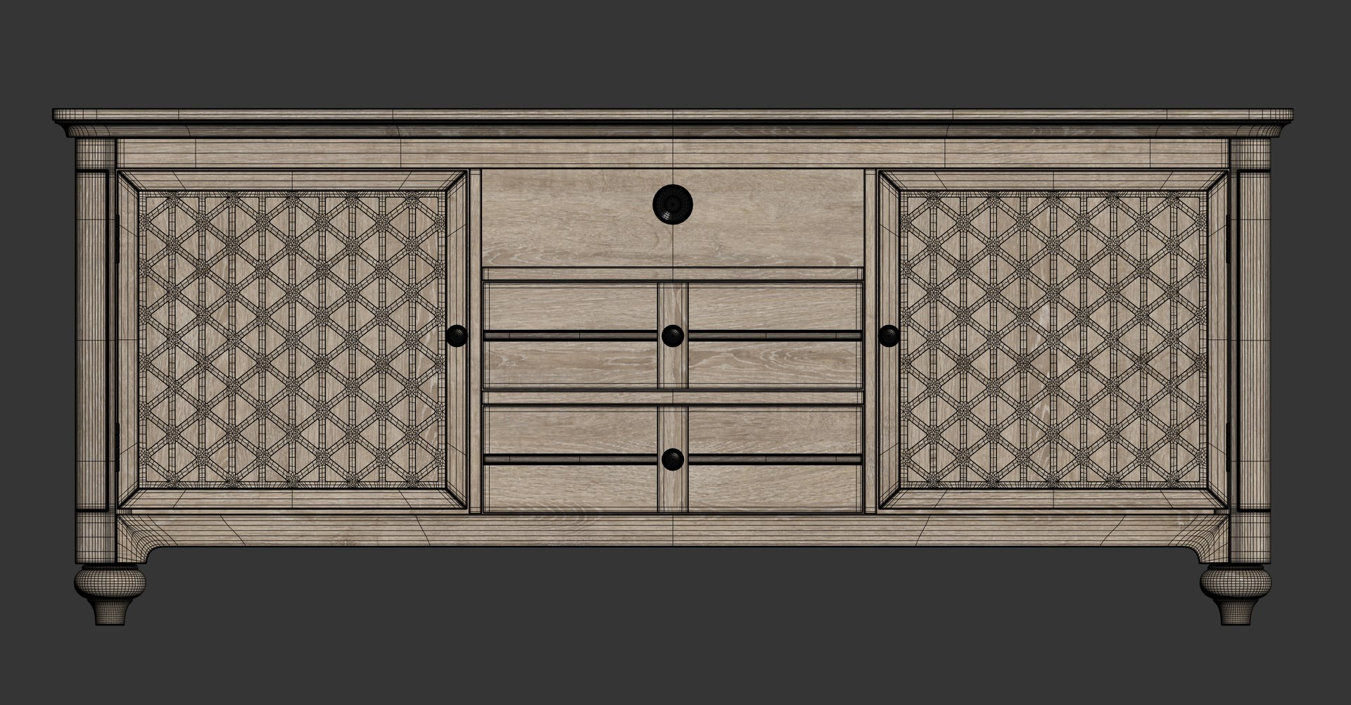 3D aspen media console brown - TurboSquid 1638519