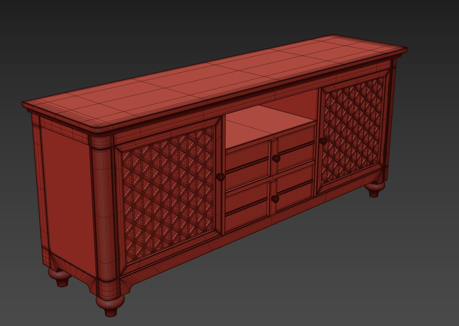 3D aspen media console brown - TurboSquid 1638519