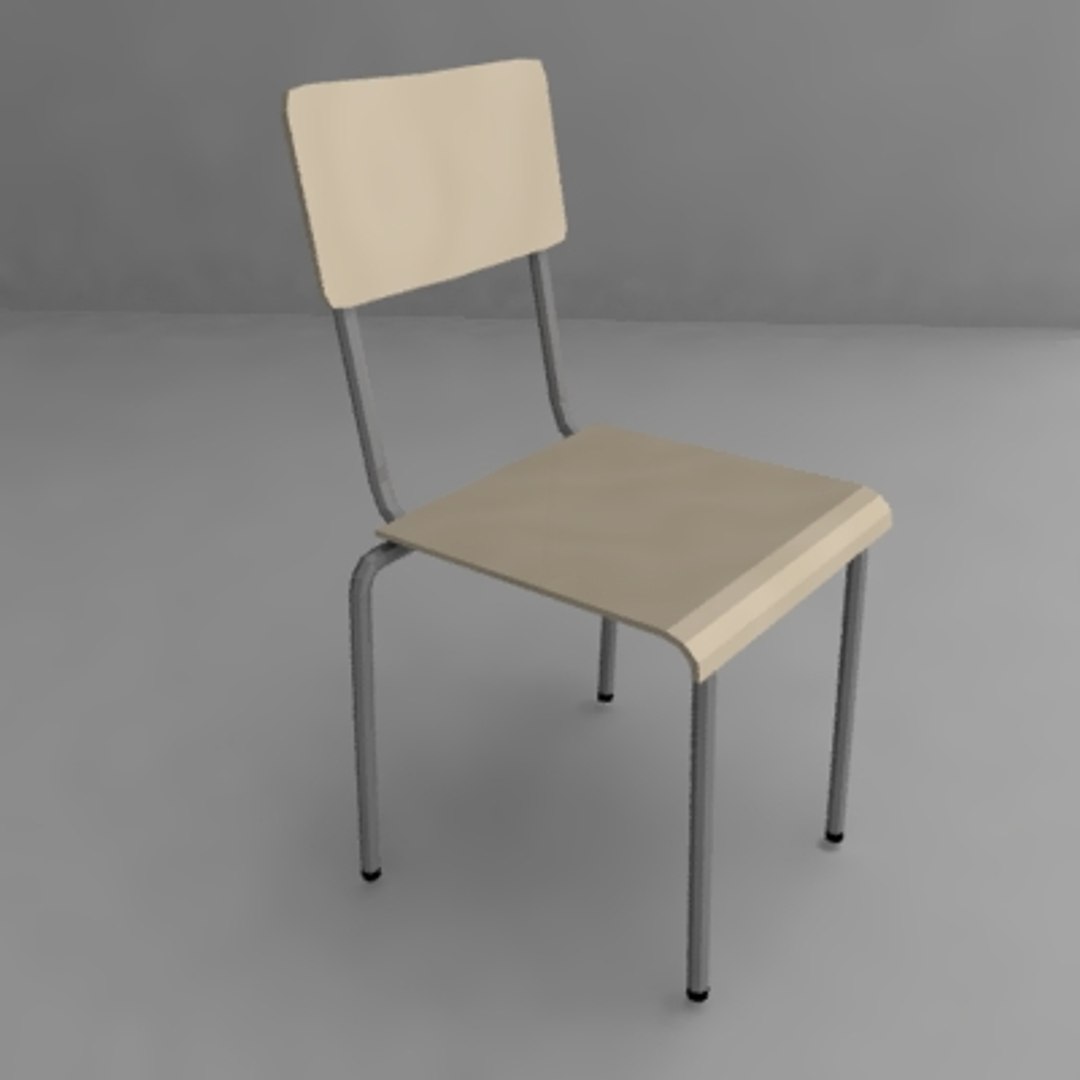 3d School Chair Model