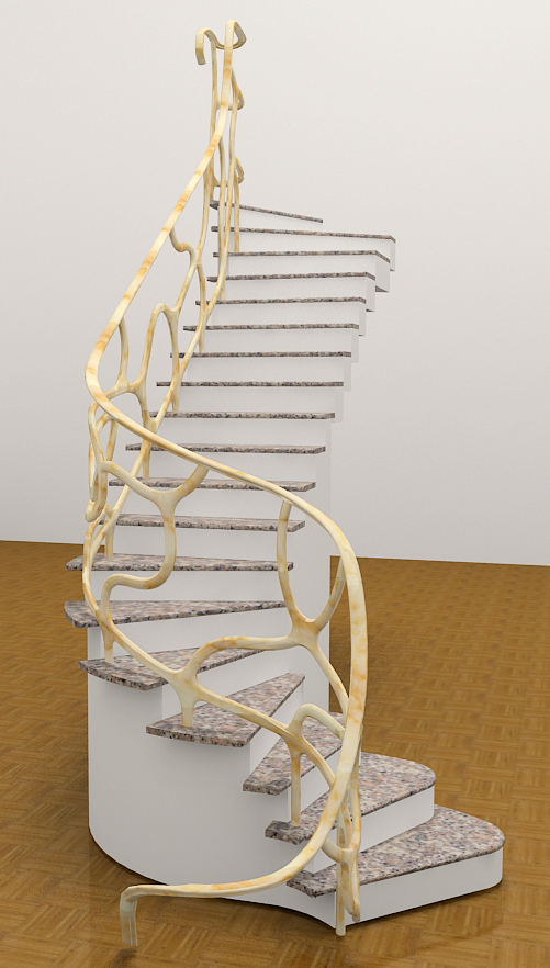 3d stair modern architecture model