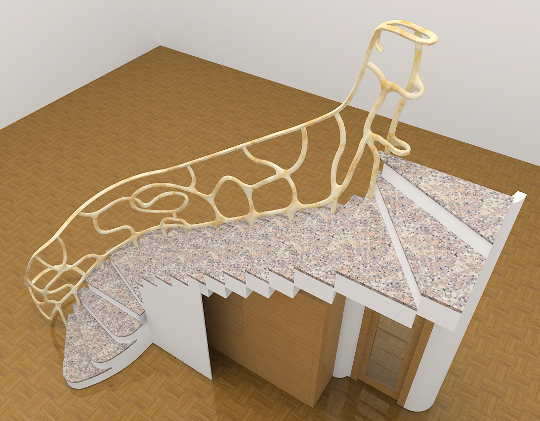 3d stair modern architecture model