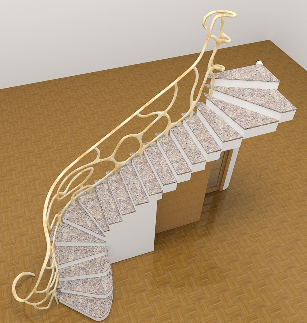 3d stair modern architecture model