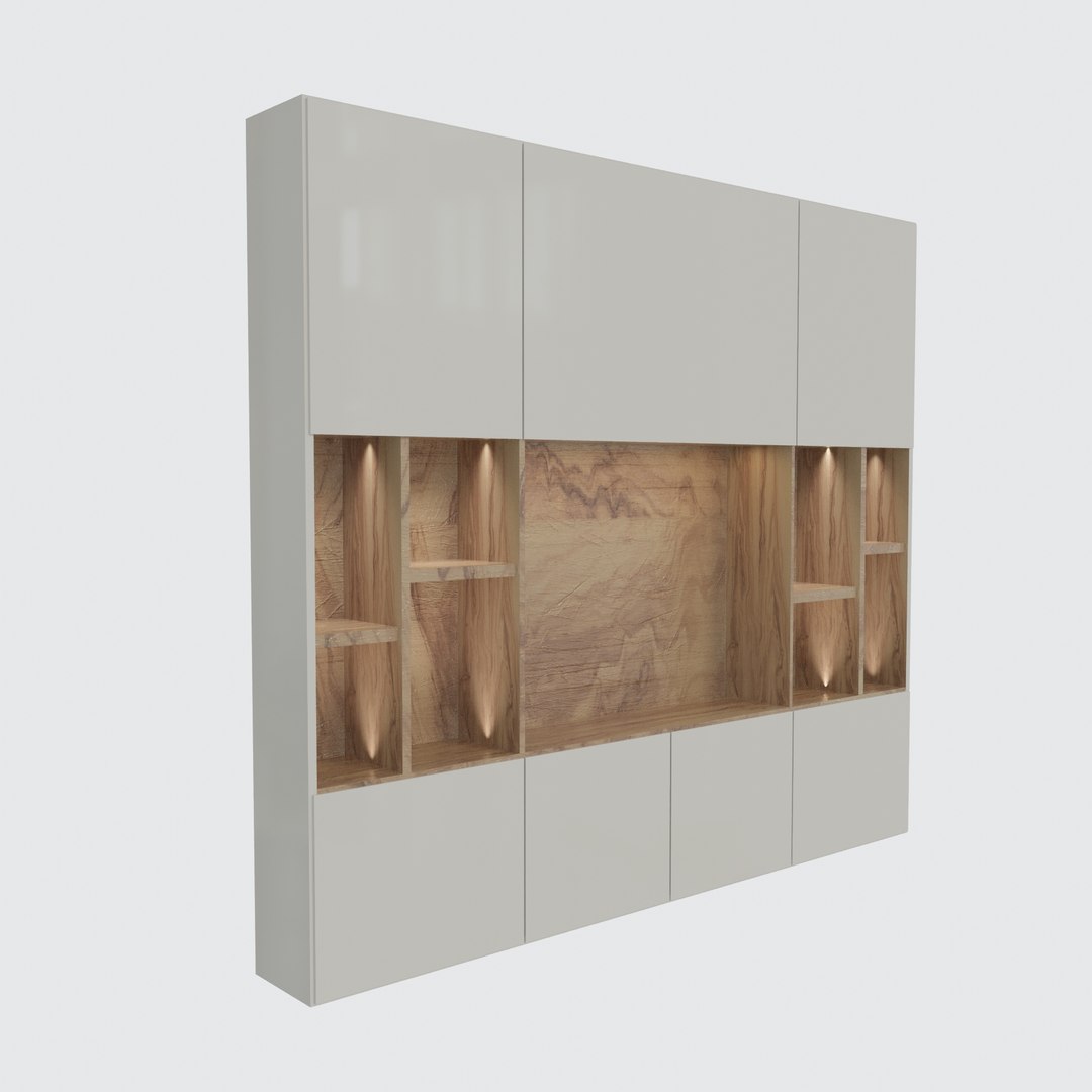 3D Set Tv Wall Wardrobe - TurboSquid 2215529