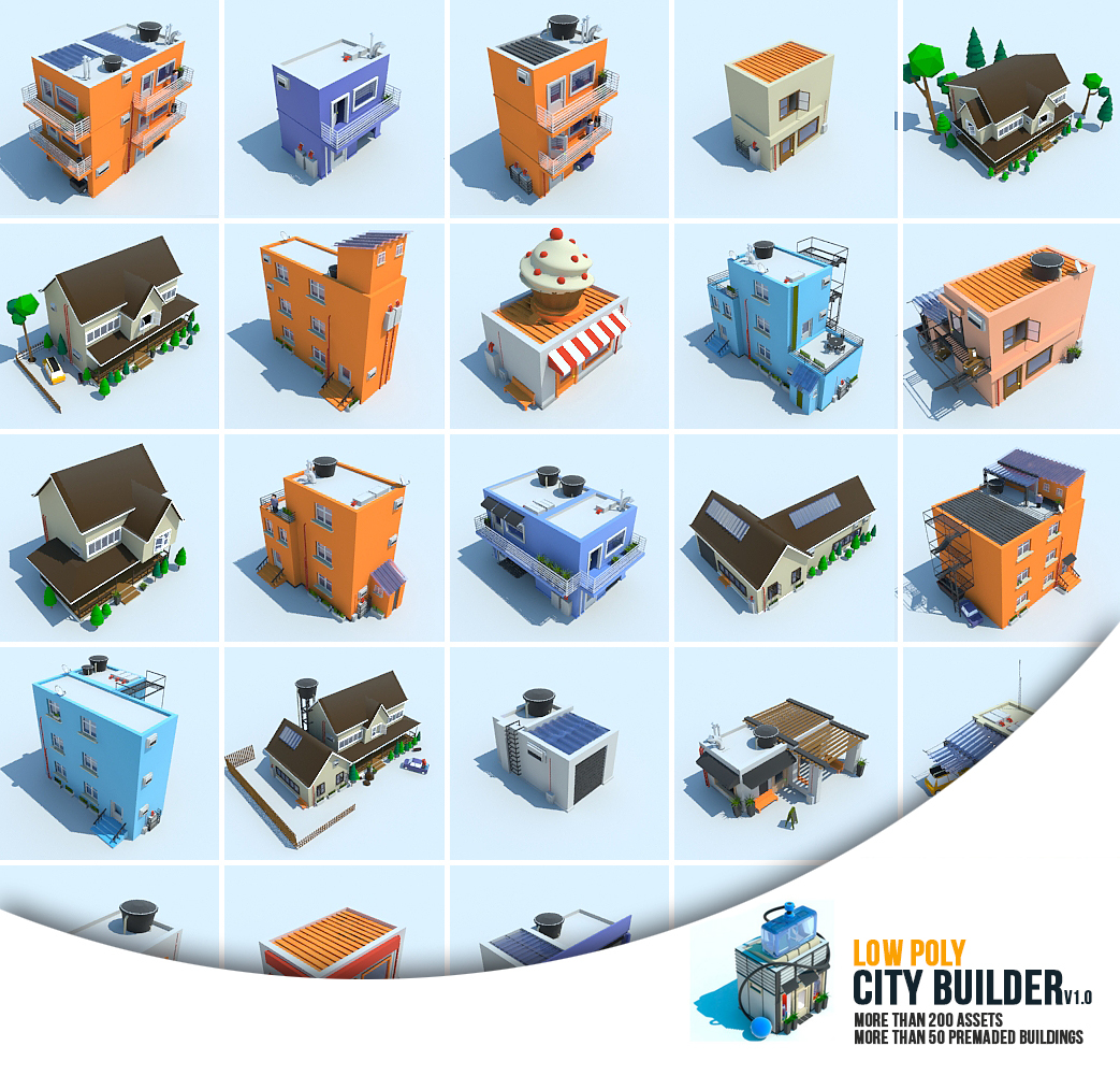 3d city builder model