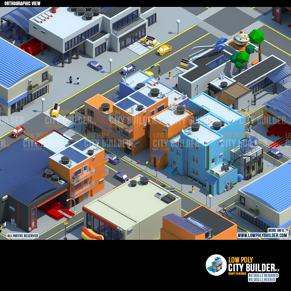 3d city builder model