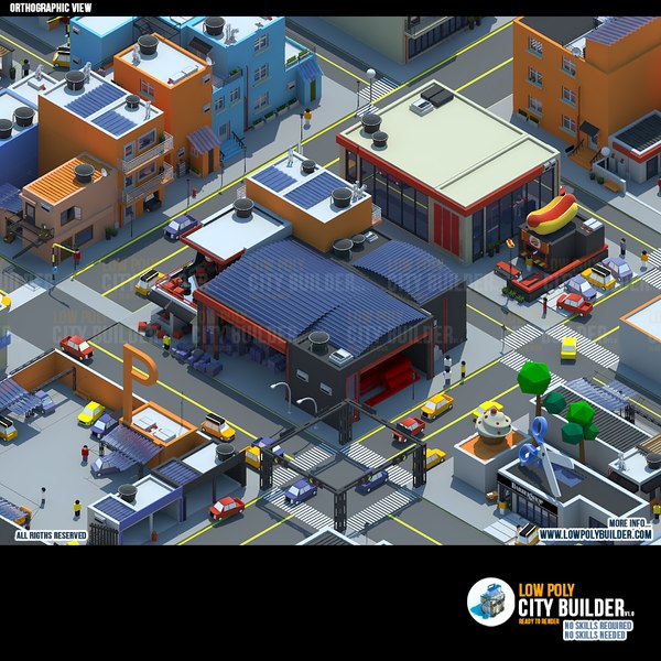 3d city builder model