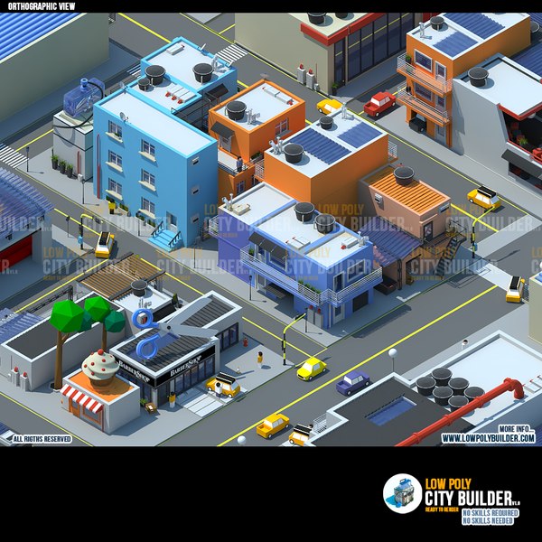 3d city builder model