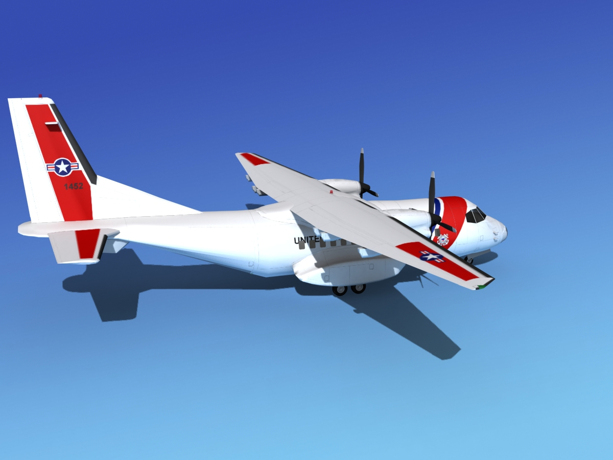 3d cargo casa cn-235 coast guard model