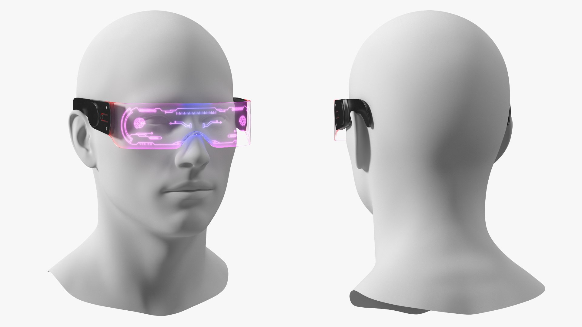 LED Cyberpunk Glasses Violet 3D Model - TurboSquid 2101976