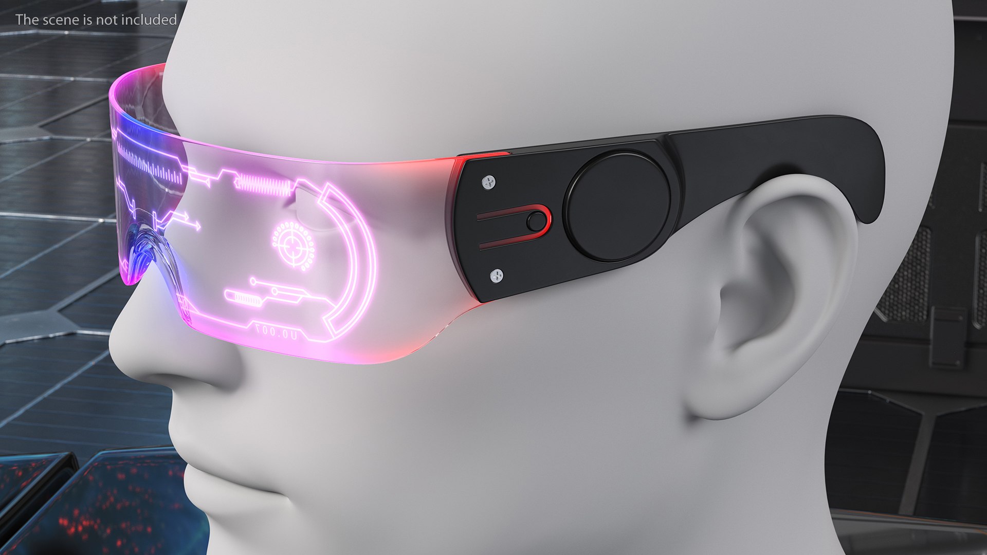 LED Cyberpunk Glasses Violet 3D Model - TurboSquid 2101976
