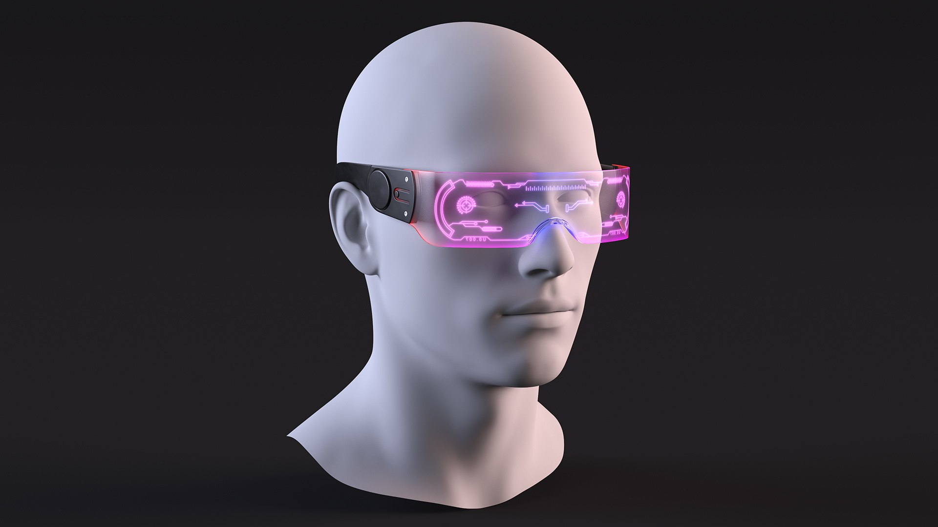 LED Cyberpunk Glasses Violet 3D Model - TurboSquid 2101976