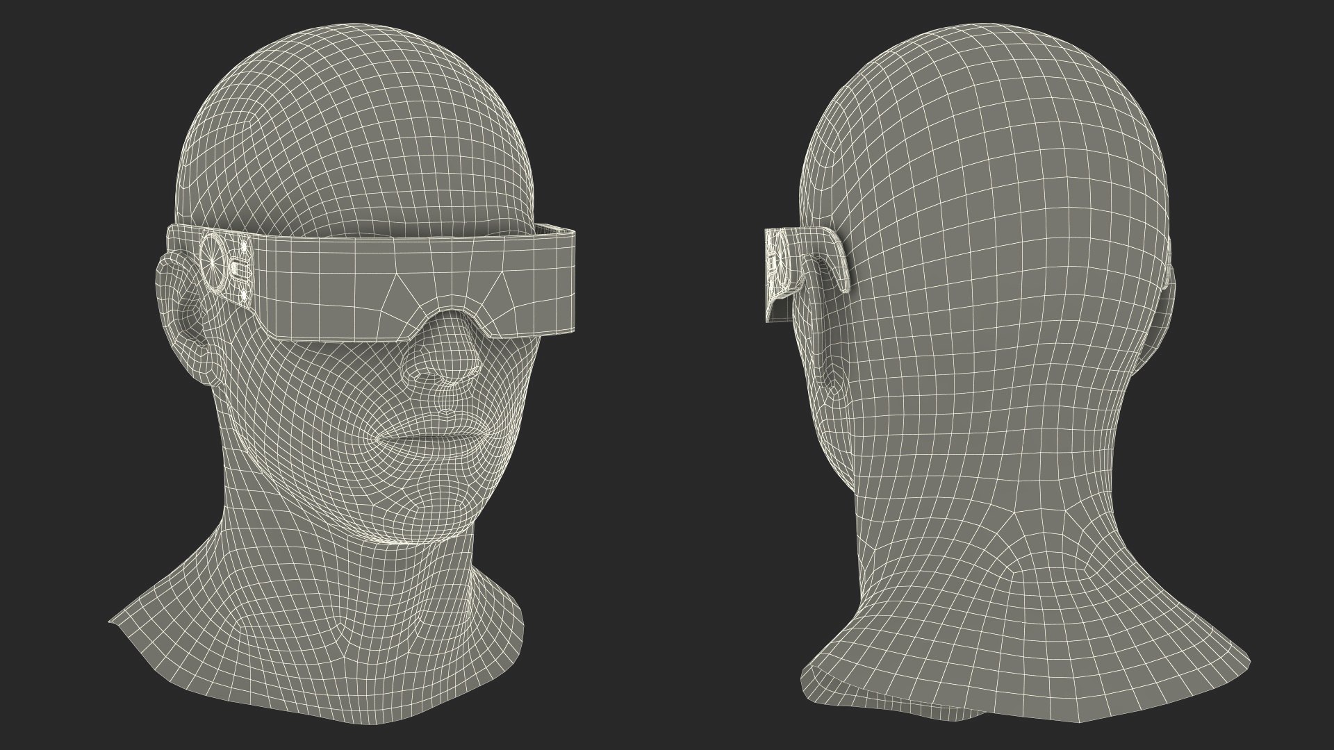 LED Cyberpunk Glasses Violet 3D Model - TurboSquid 2101976