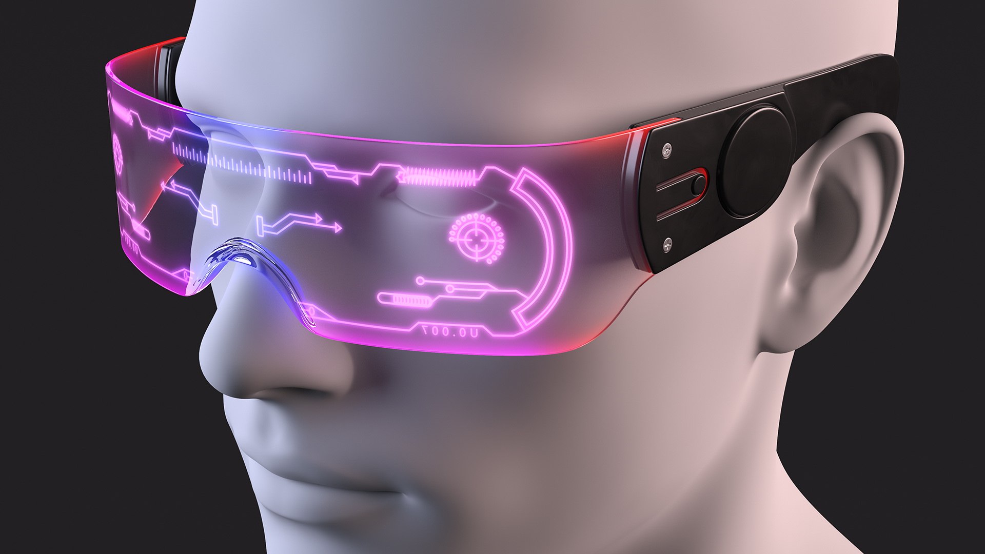 LED Cyberpunk Glasses Violet 3D Model - TurboSquid 2101976