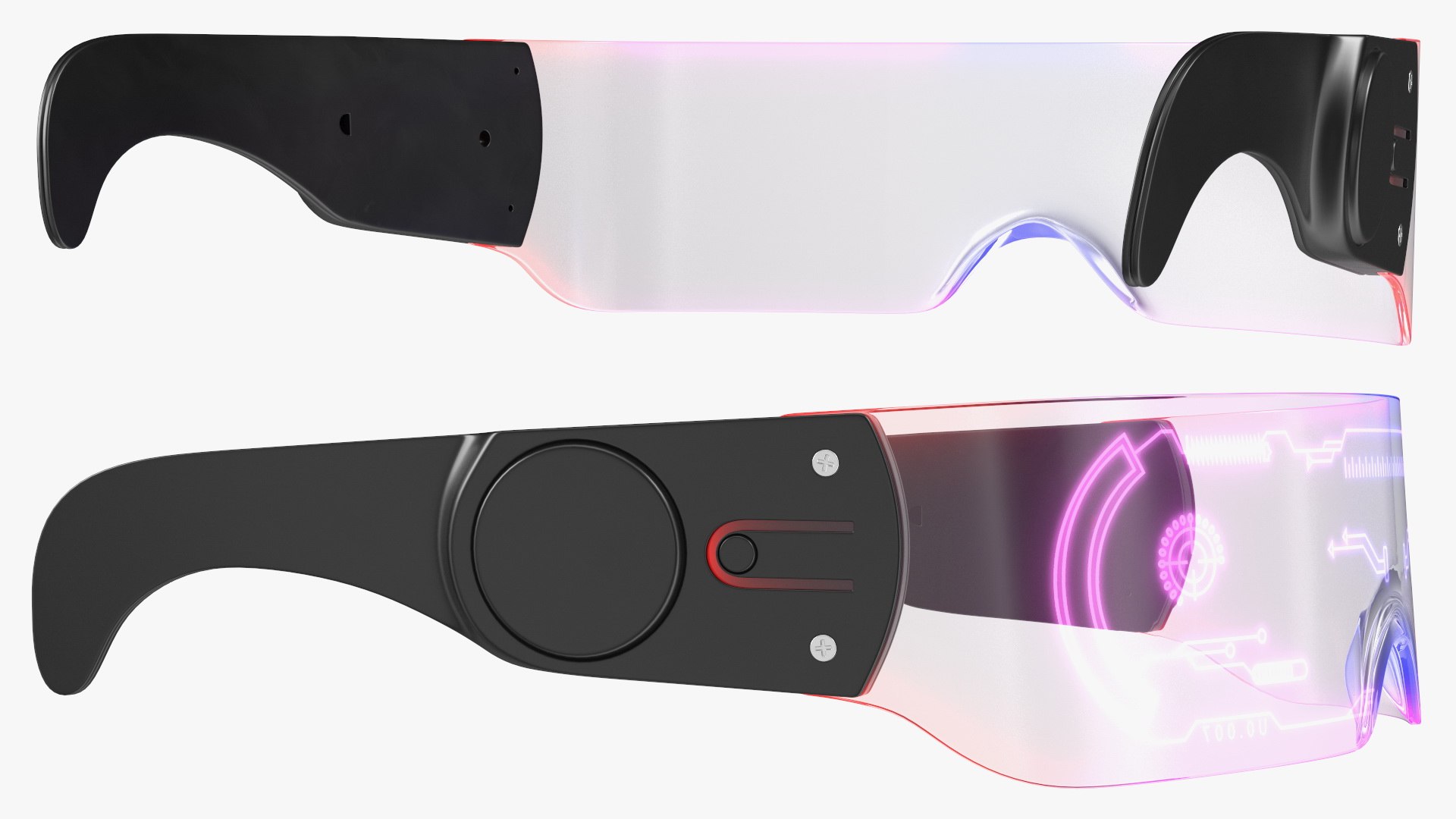 LED Cyberpunk Glasses Violet 3D Model - TurboSquid 2101976