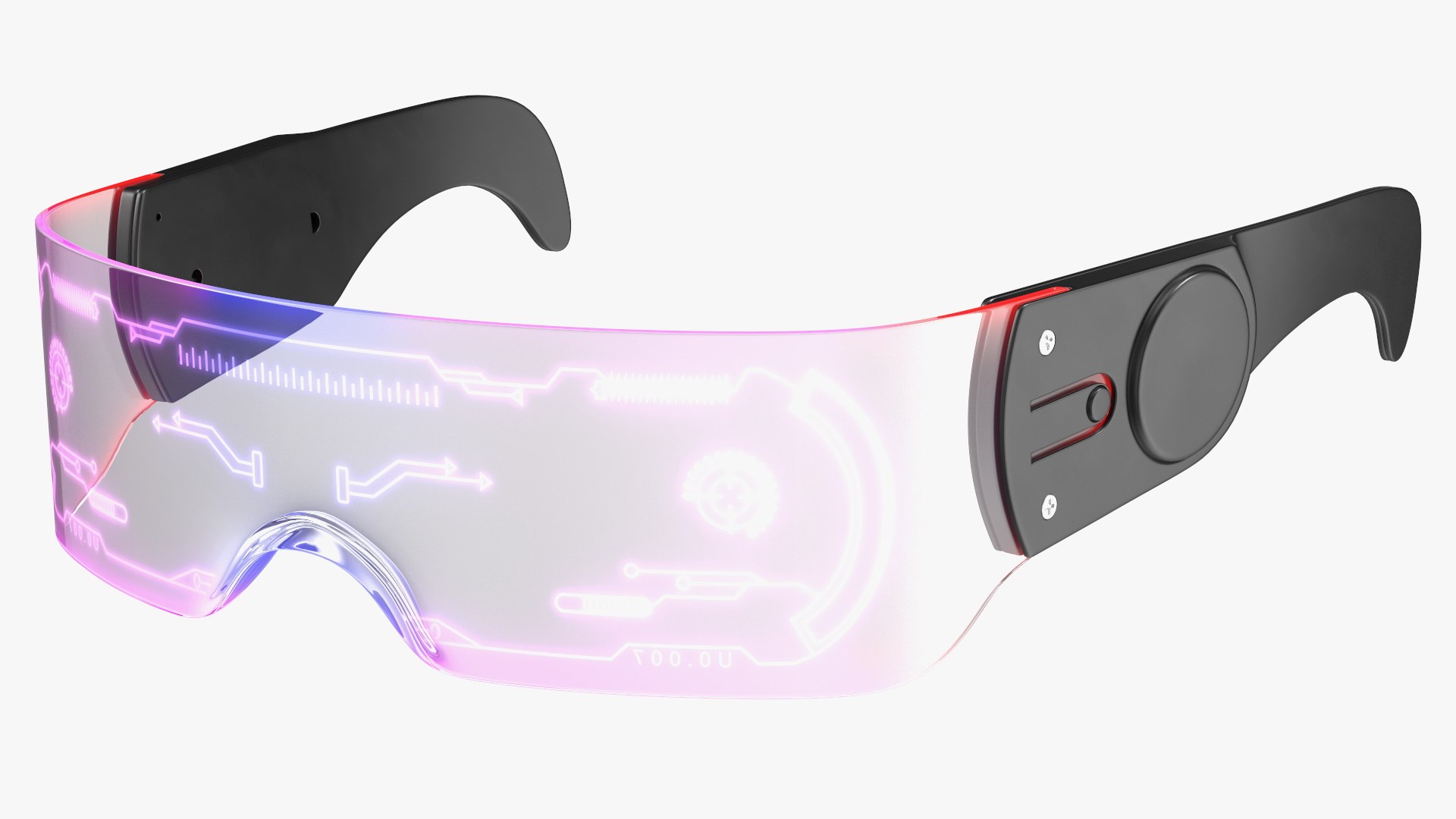 LED Cyberpunk Glasses Violet 3D Model - TurboSquid 2101976
