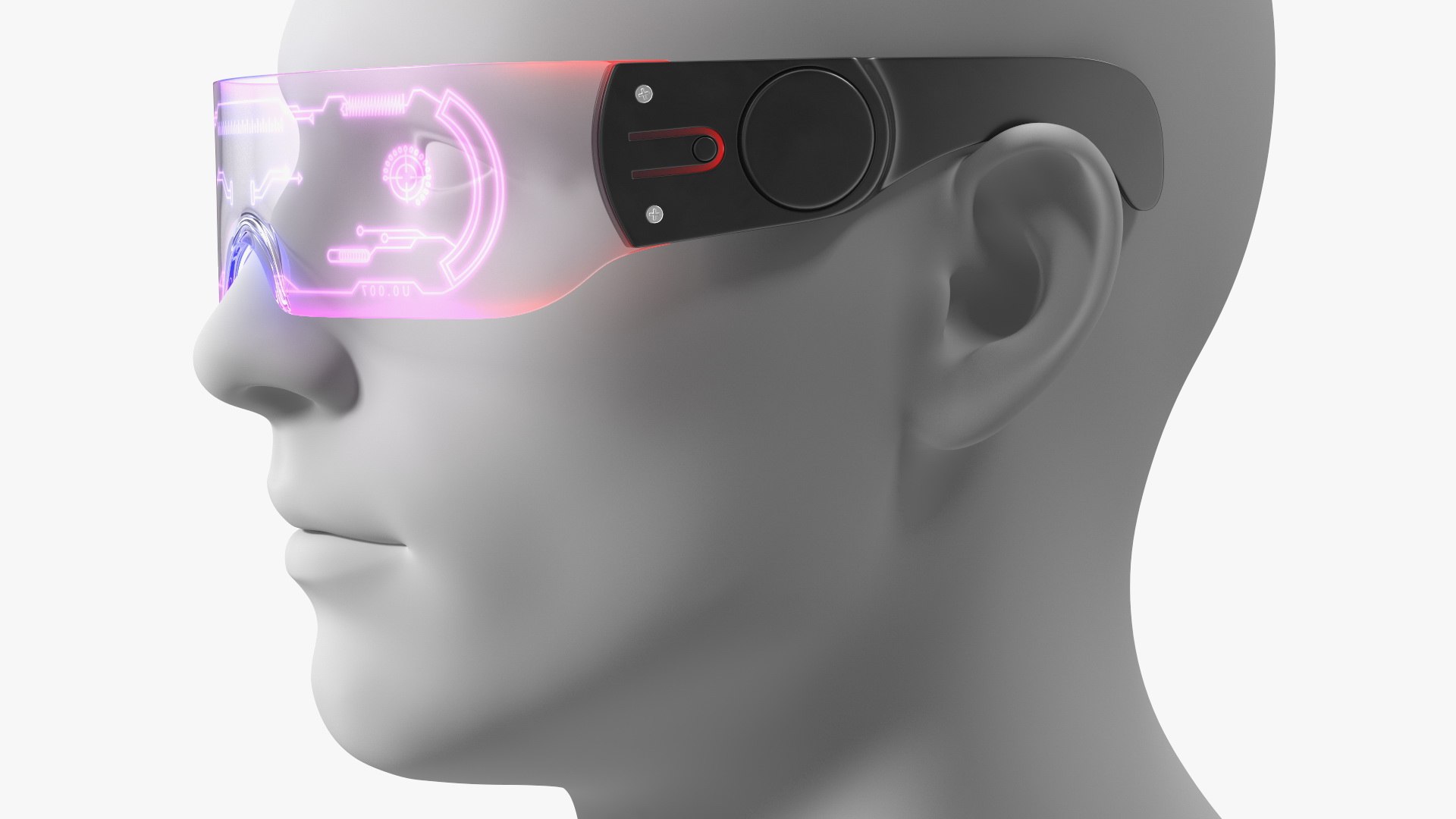 LED Cyberpunk Glasses Violet 3D Model - TurboSquid 2101976