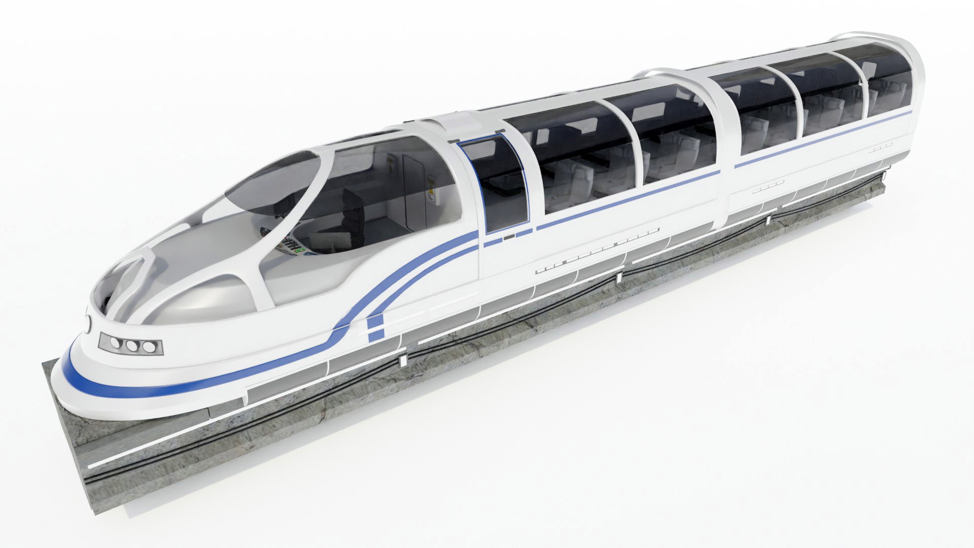 Passenger Bullet Train 3D Model - TurboSquid 1420609
