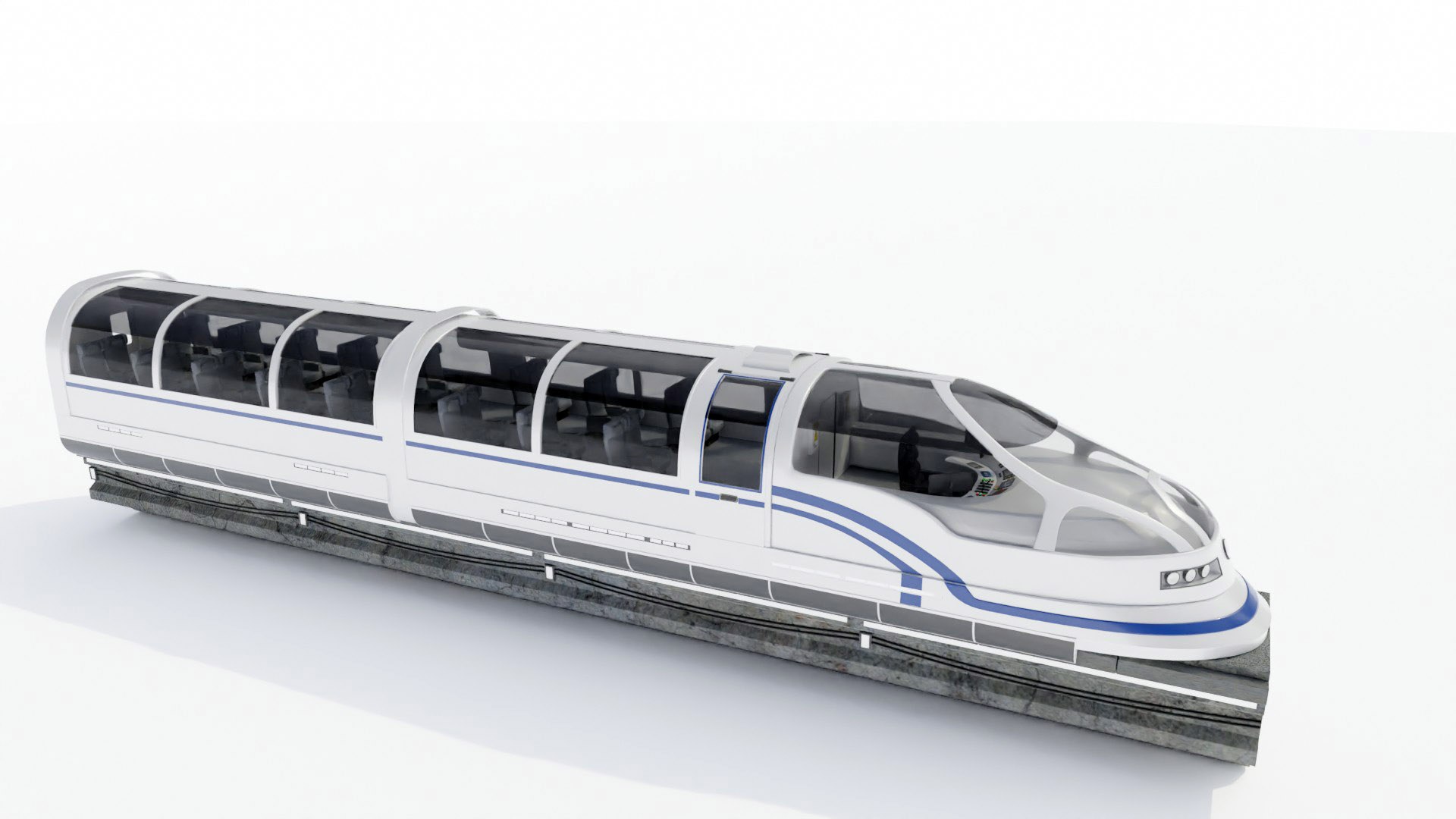 Passenger Bullet Train 3D Model - TurboSquid 1420609
