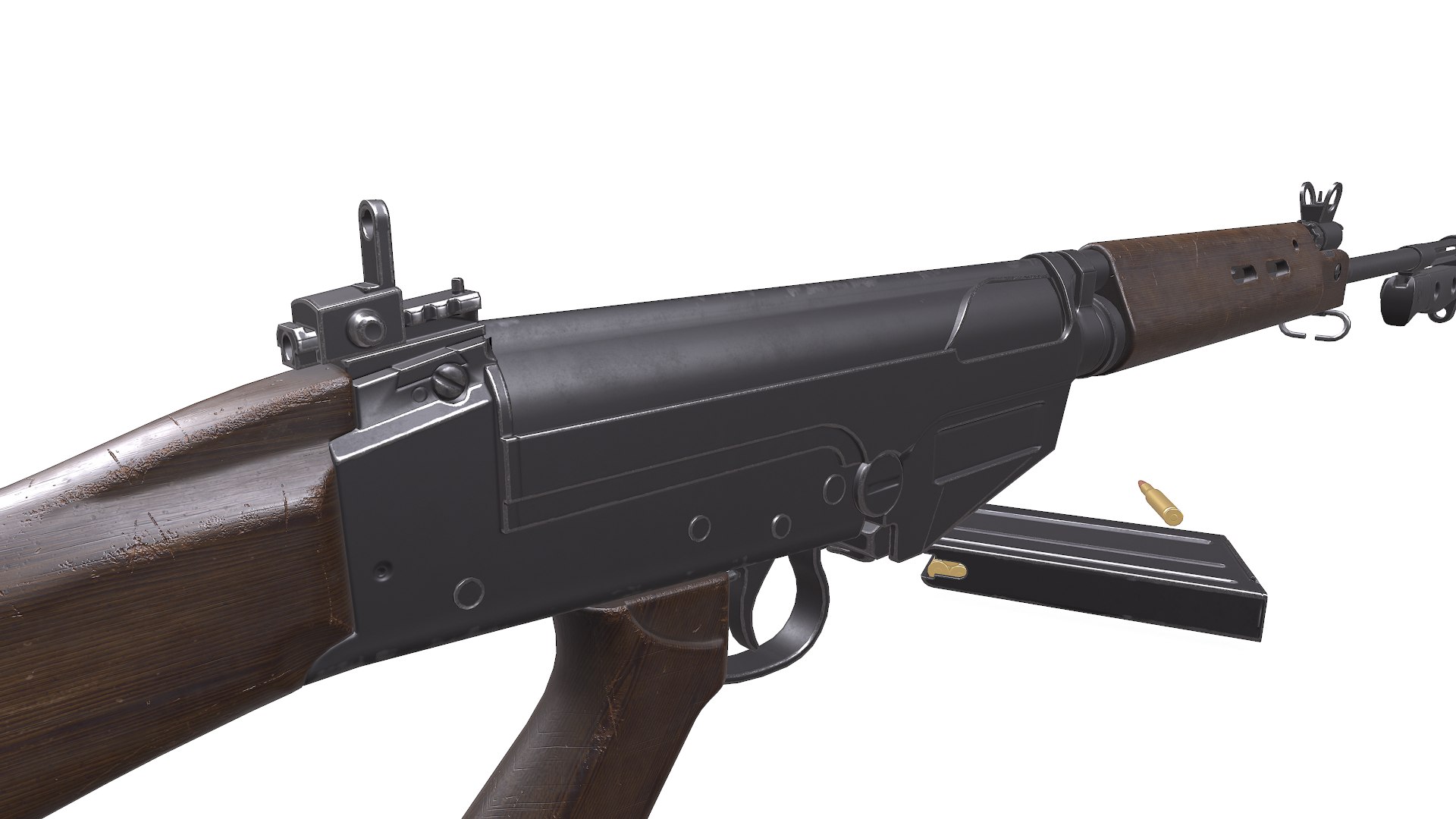 L1A1 SLR Self-Loading Rifle Low-poly PBR Model - TurboSquid 2077786