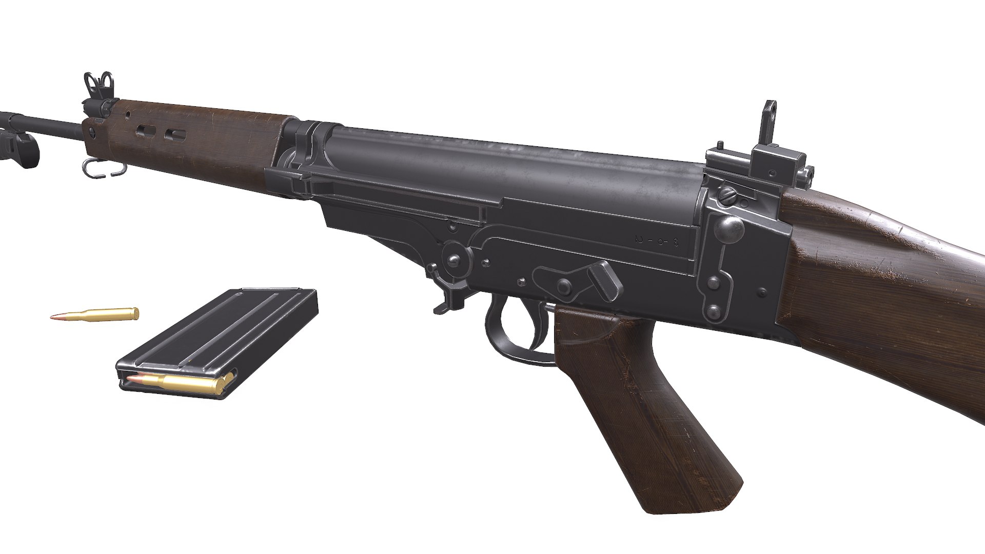 L1A1 SLR Self-Loading Rifle Low-poly PBR Model - TurboSquid 2077786