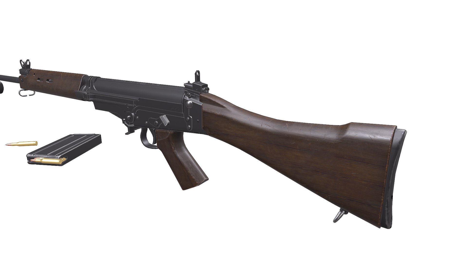 L1A1 SLR Self-Loading Rifle Low-poly PBR Model - TurboSquid 2077786