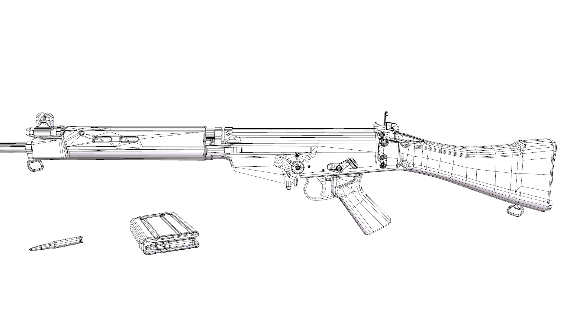 L1A1 SLR Self-Loading Rifle Low-poly PBR Model - TurboSquid 2077786
