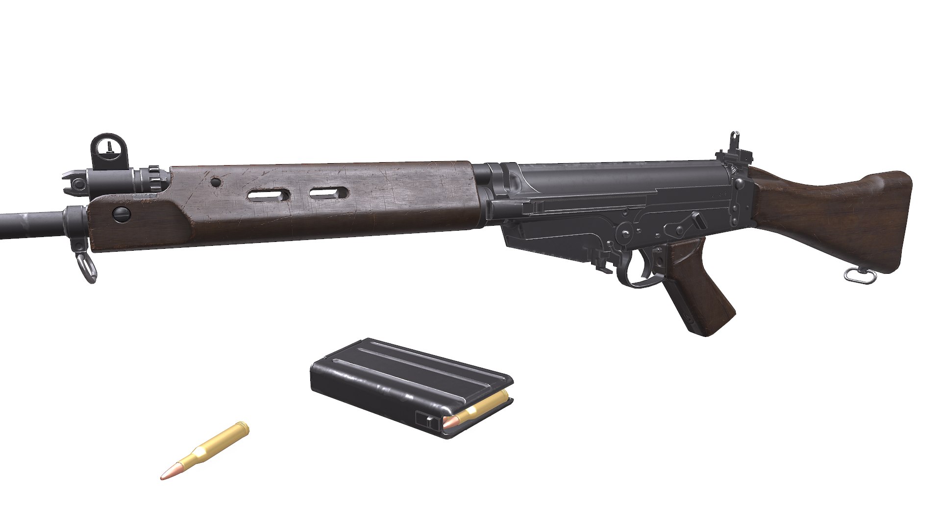 L1A1 SLR Self-Loading Rifle Low-poly PBR Model - TurboSquid 2077786