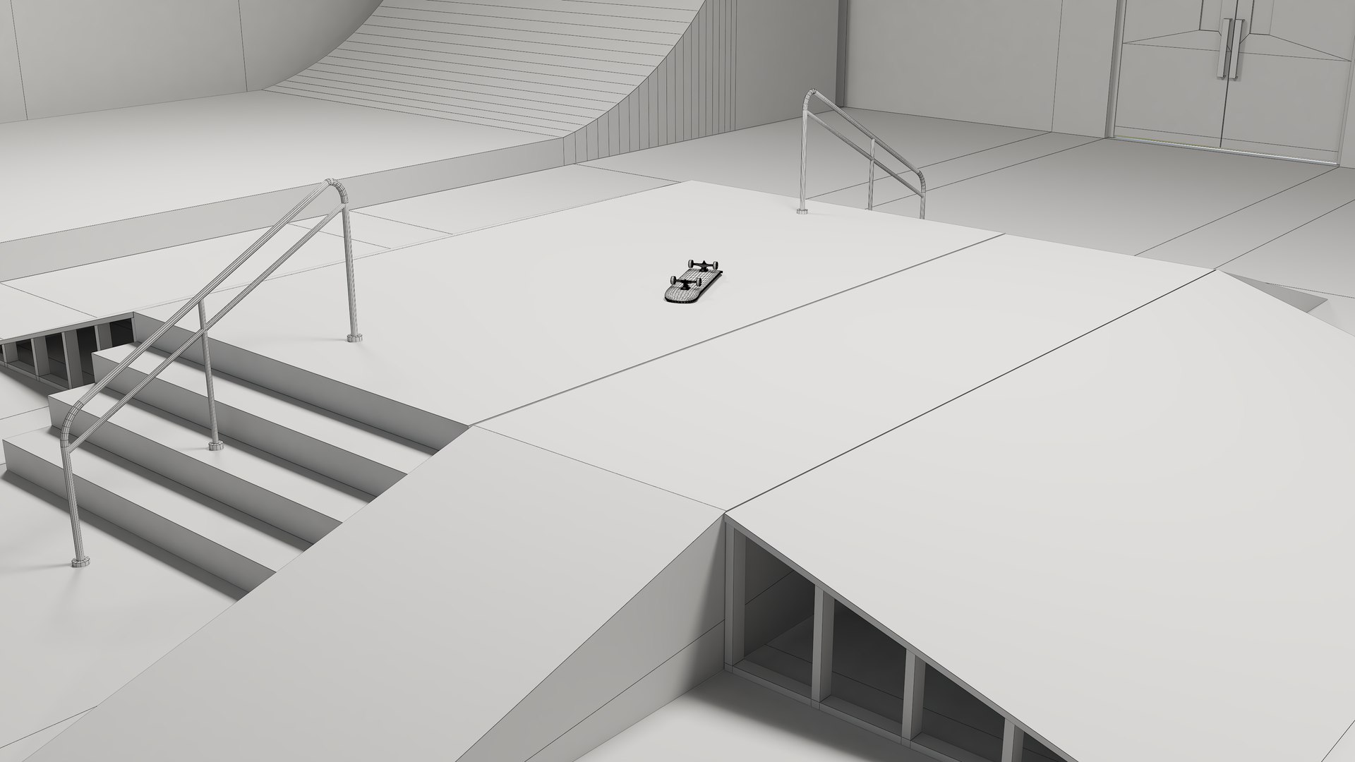 Skate Park Warehouse Interior Model - TurboSquid 2257700