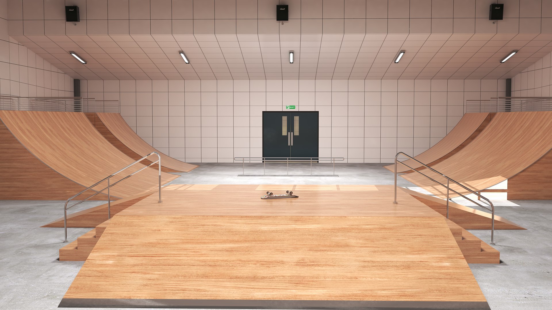 Skate Park Warehouse Interior Model - TurboSquid 2257700