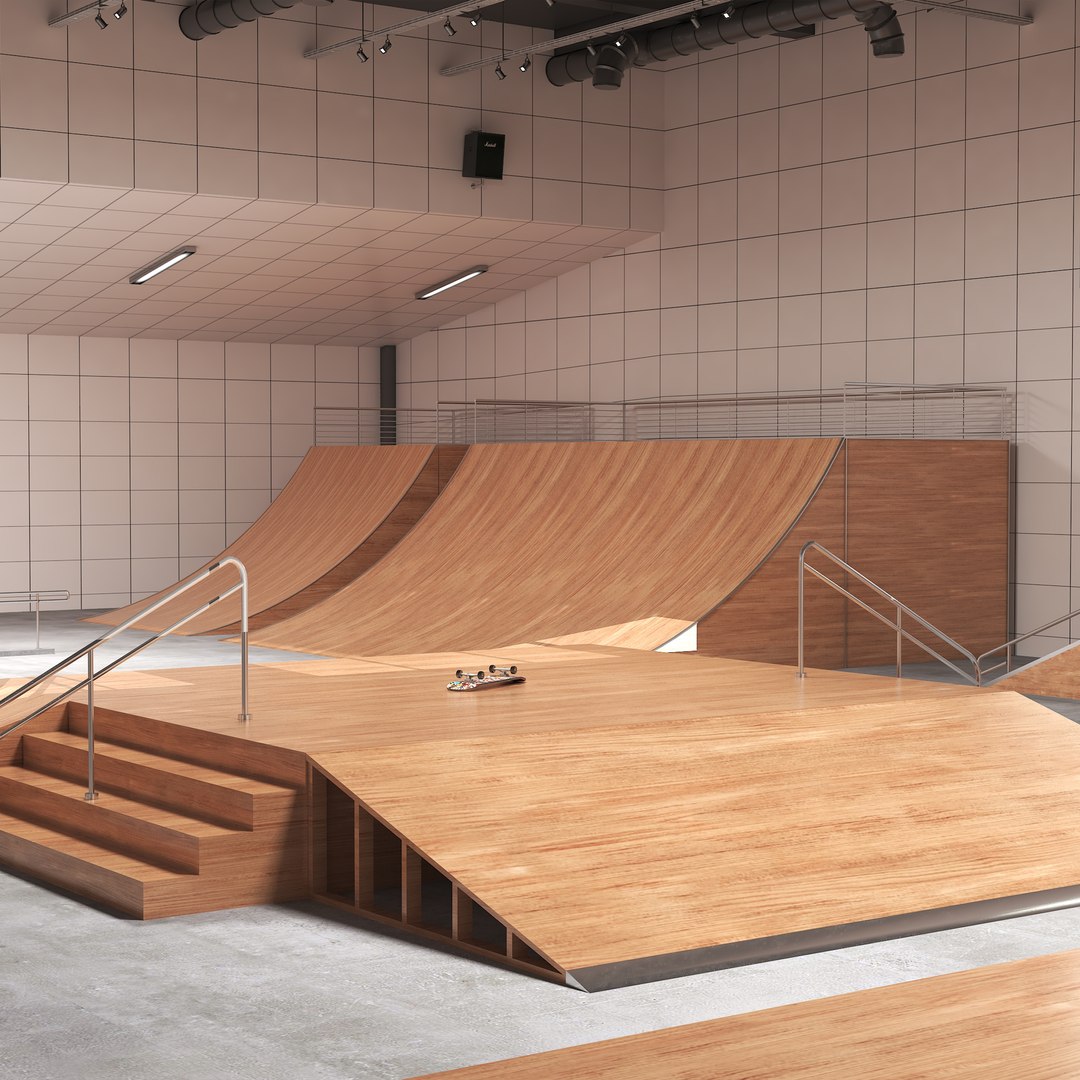 Skate Park Warehouse Interior Model - TurboSquid 2257700