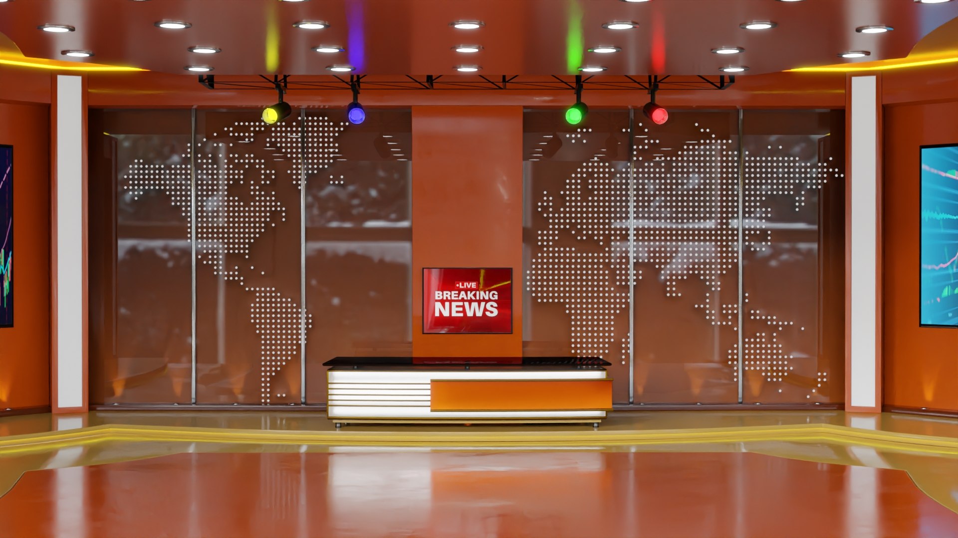 TV News Studio 3D Model - TurboSquid 2099023