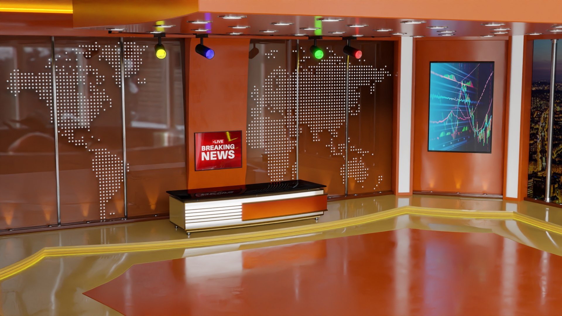 TV News Studio 3D Model - TurboSquid 2099023