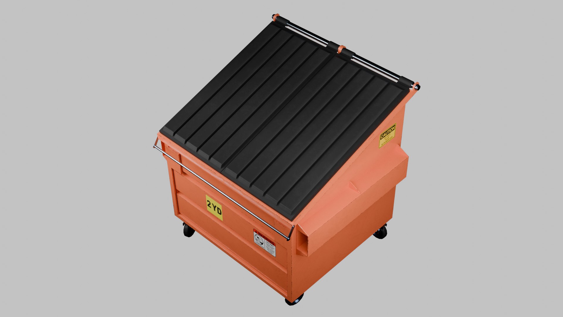 Orange Dumpster 2yard New-Dirty 3D - TurboSquid 2159504