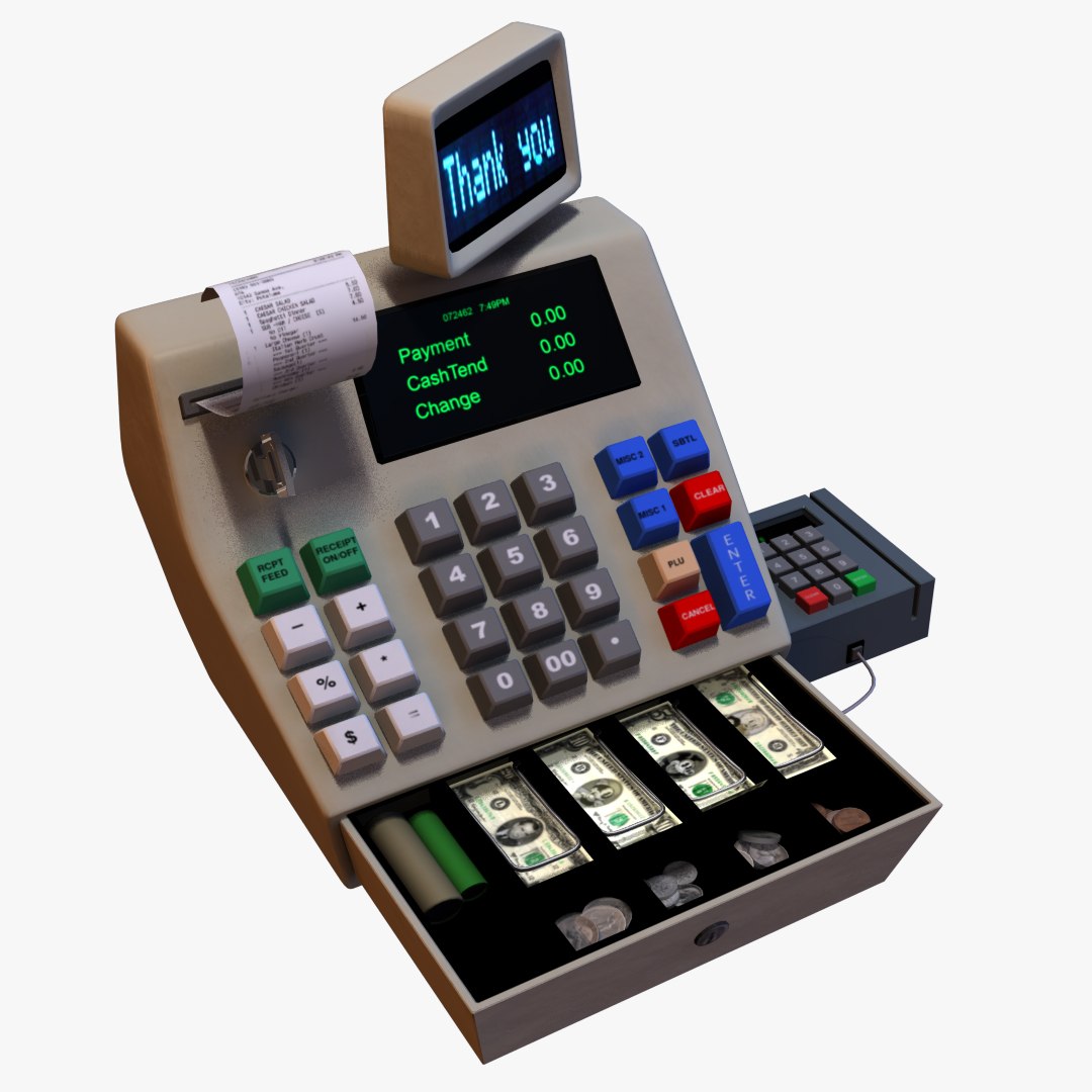Cartoon Cash Register 3D - TurboSquid 1499171