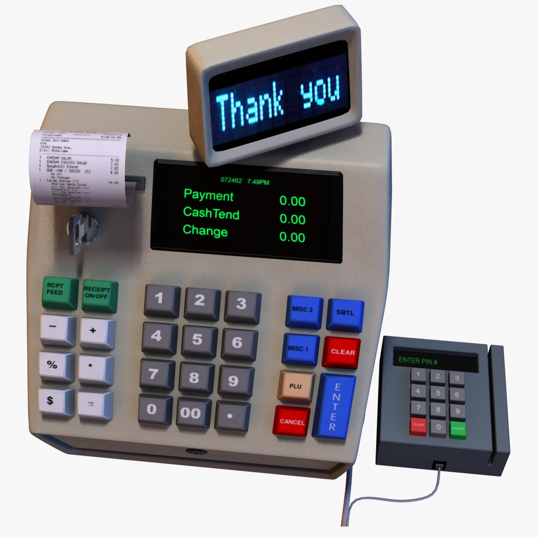 Cartoon Cash Register 3D - TurboSquid 1499171