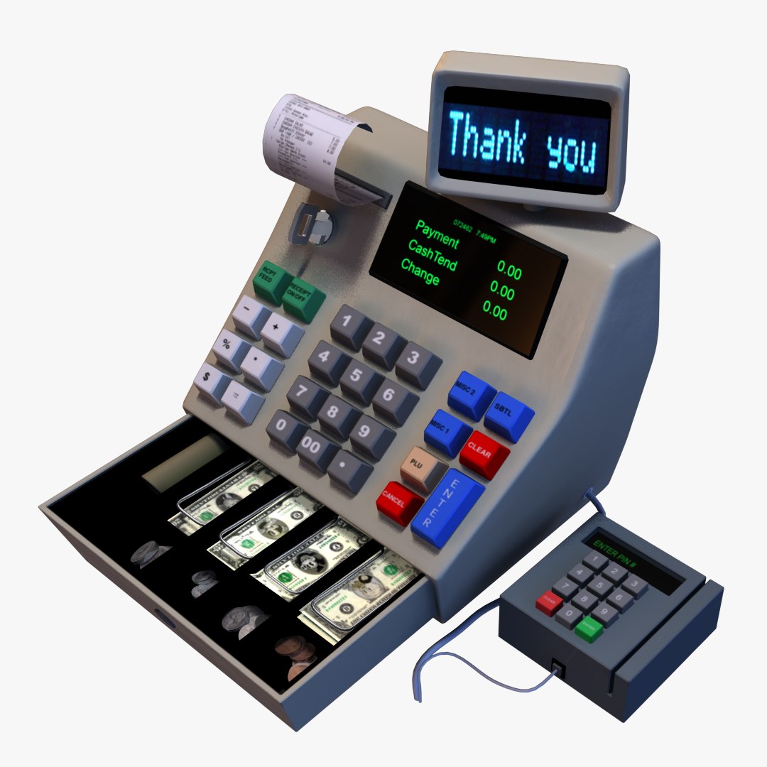 Cartoon Cash Register 3D - TurboSquid 1499171